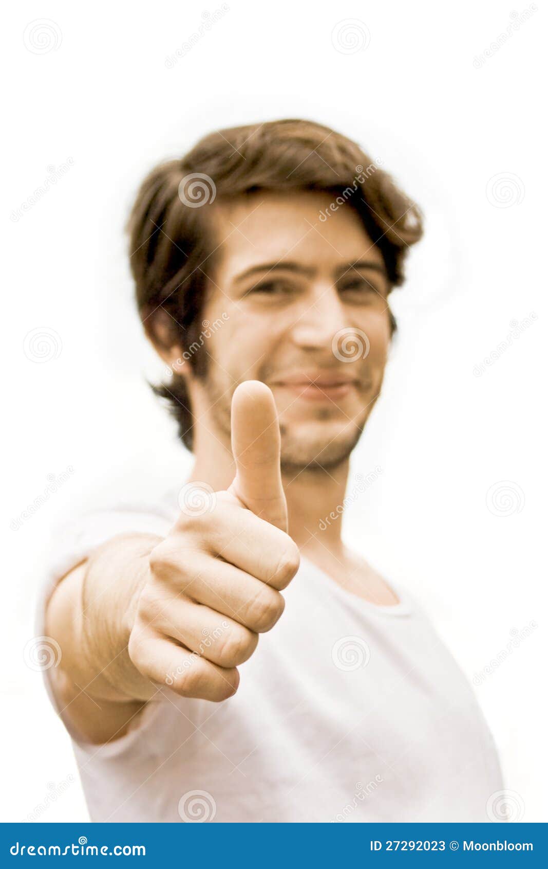 Uomo Felice Con Il Pollice in Su Immagine Stock - Immagine di suoneria ...