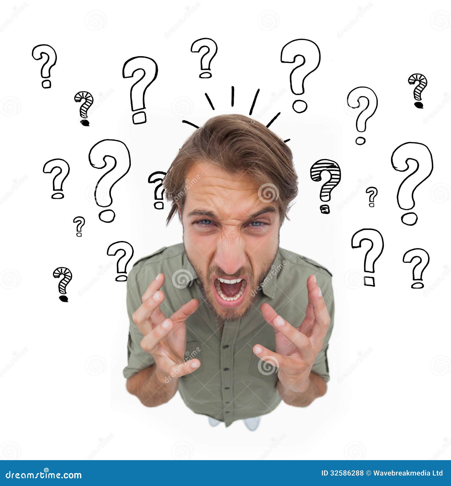 Uomo Irritato Che Gesturing E Che Urla Fotografia Stock - Immagine di ...