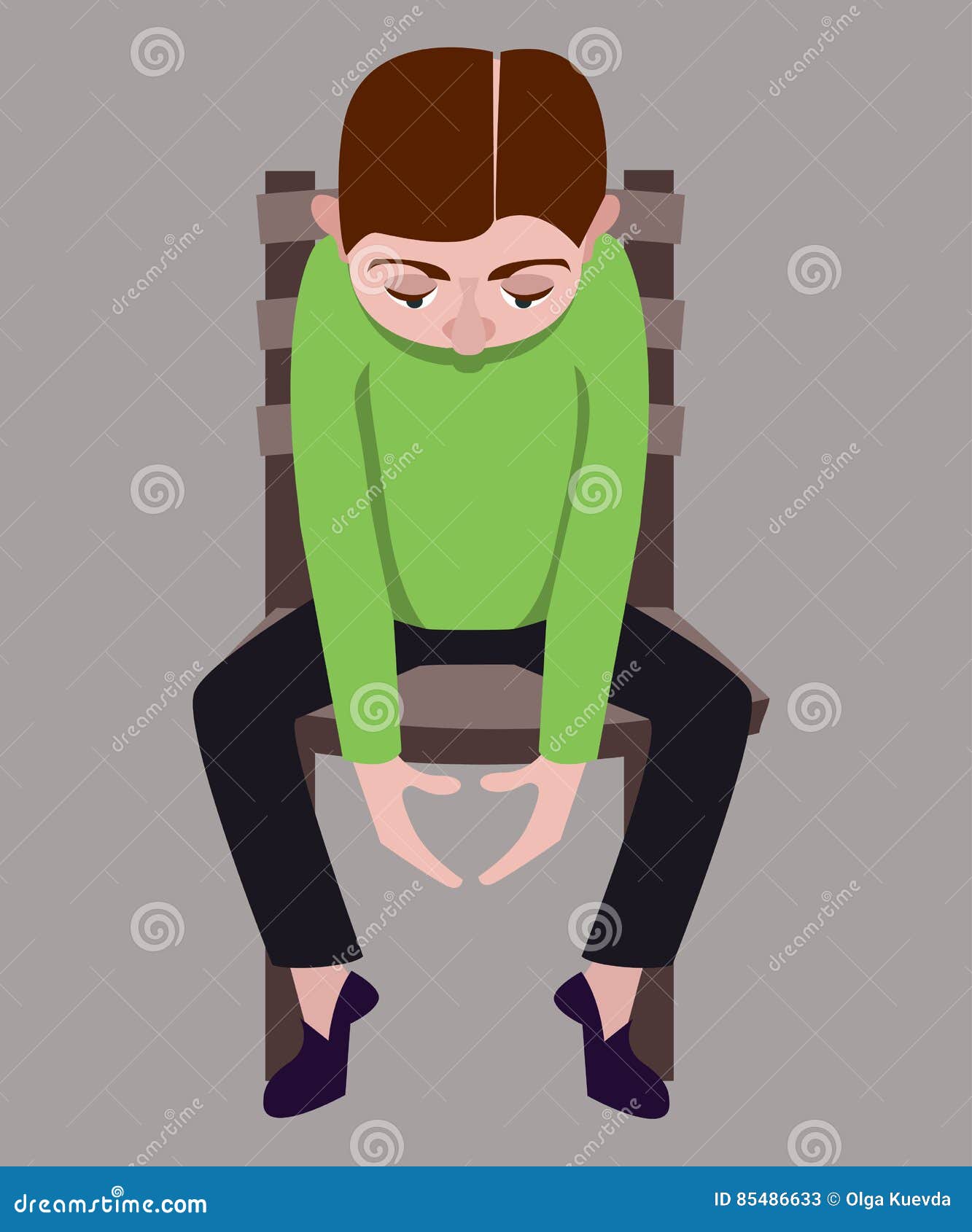 Uomo nella disperazione illustrazione vettoriale. Illustrazione di ...