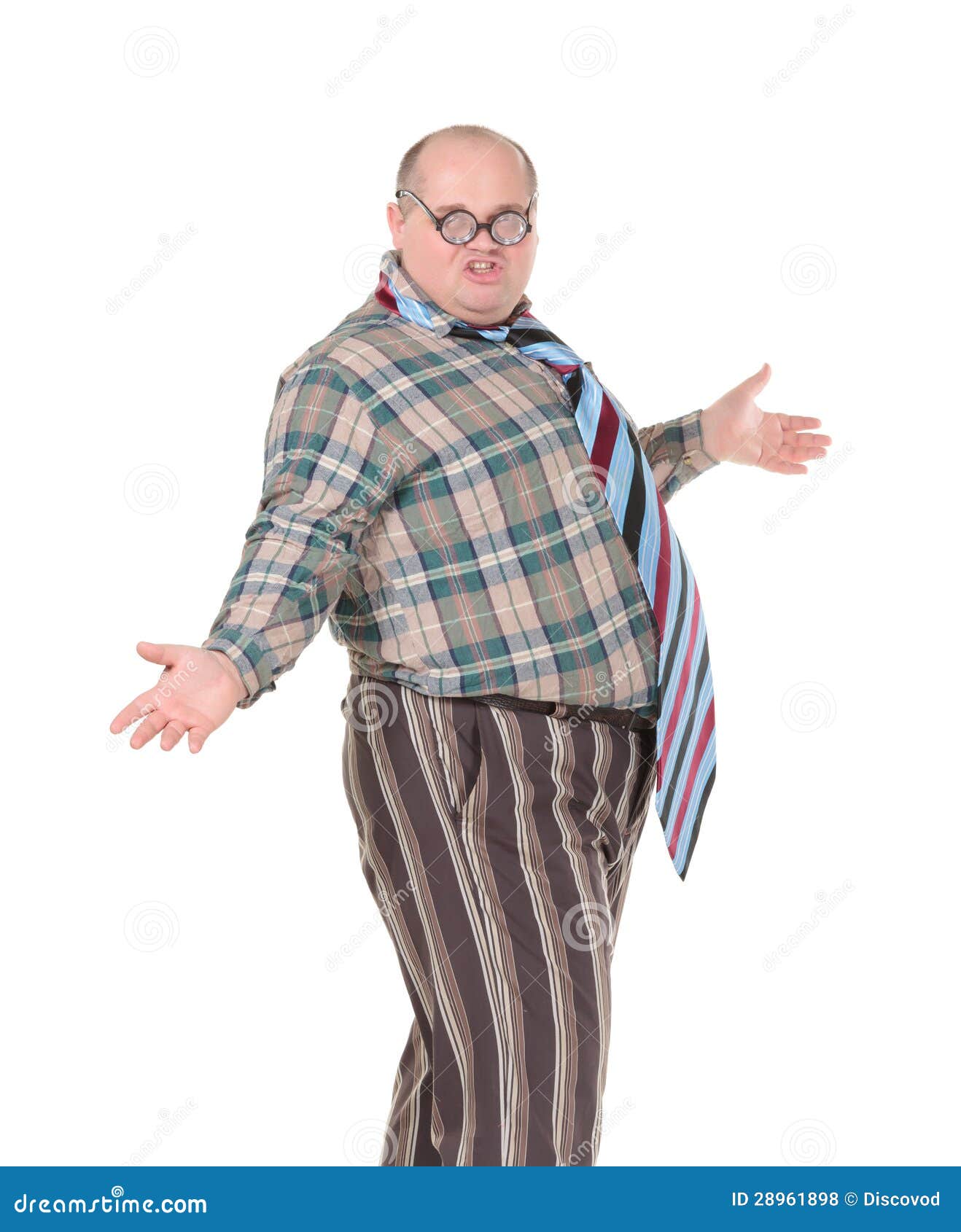 Uomo Obeso Con Un Senso Di Modo Ingiurioso Fotografia Stock - Immagine ...