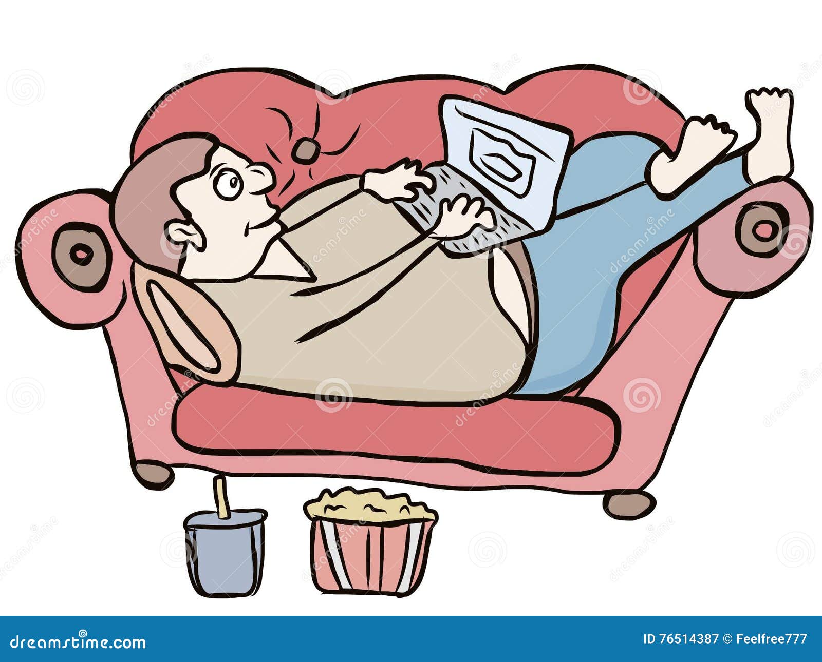 Uomo pigro grasso illustrazione di stock. Illustrazione di preferenze ...