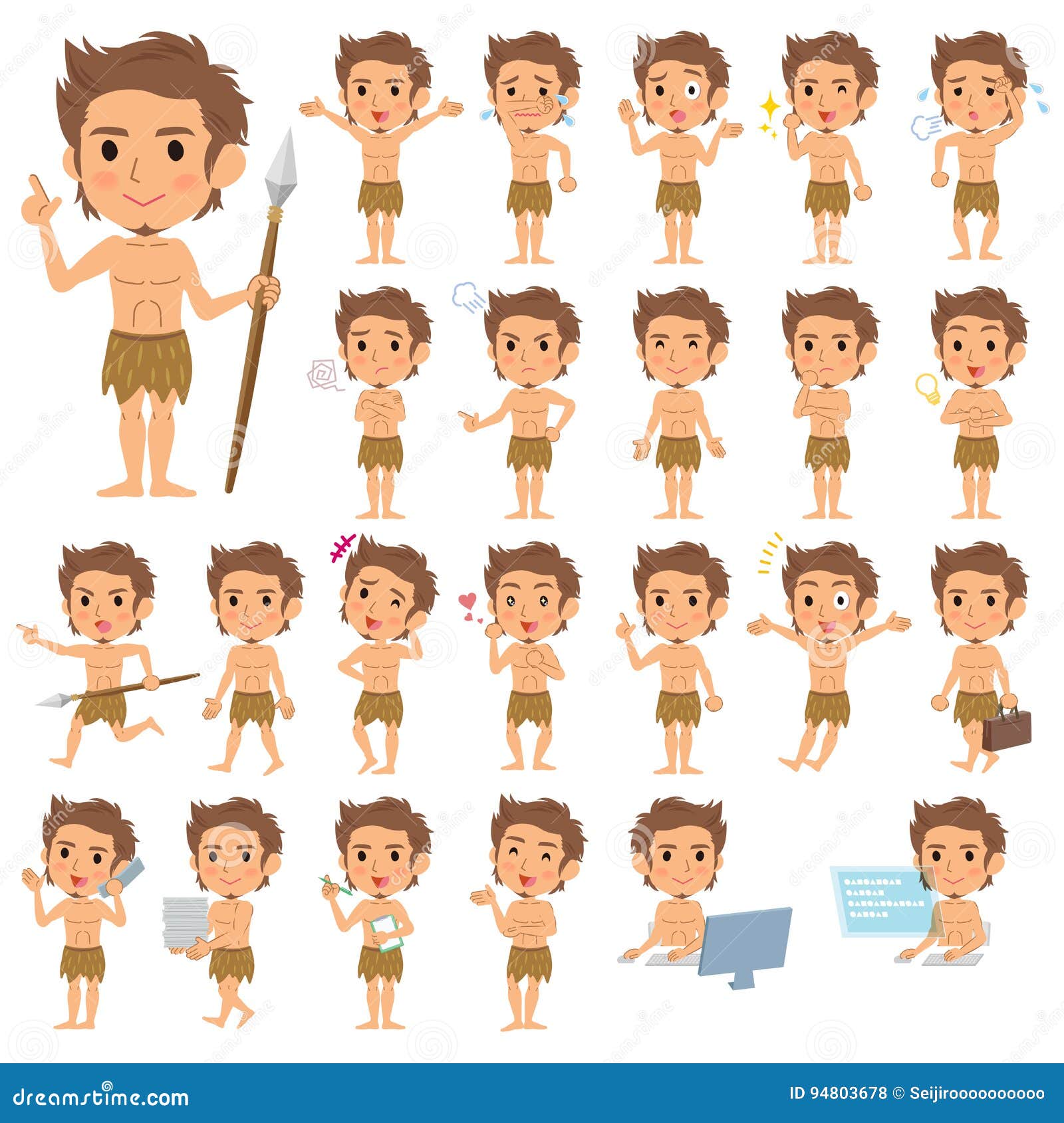 Uomo primitivo illustrazione vettoriale. Illustrazione di comunicazione ...