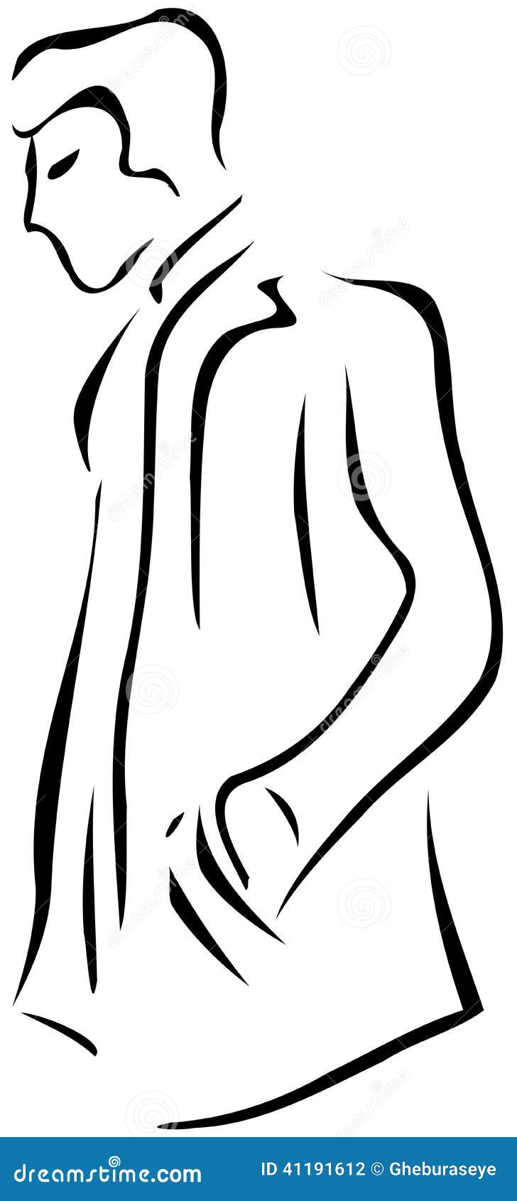 Uomo Stilizzato Isolato Con Il Rivestimento Illustrazione di Stock ...