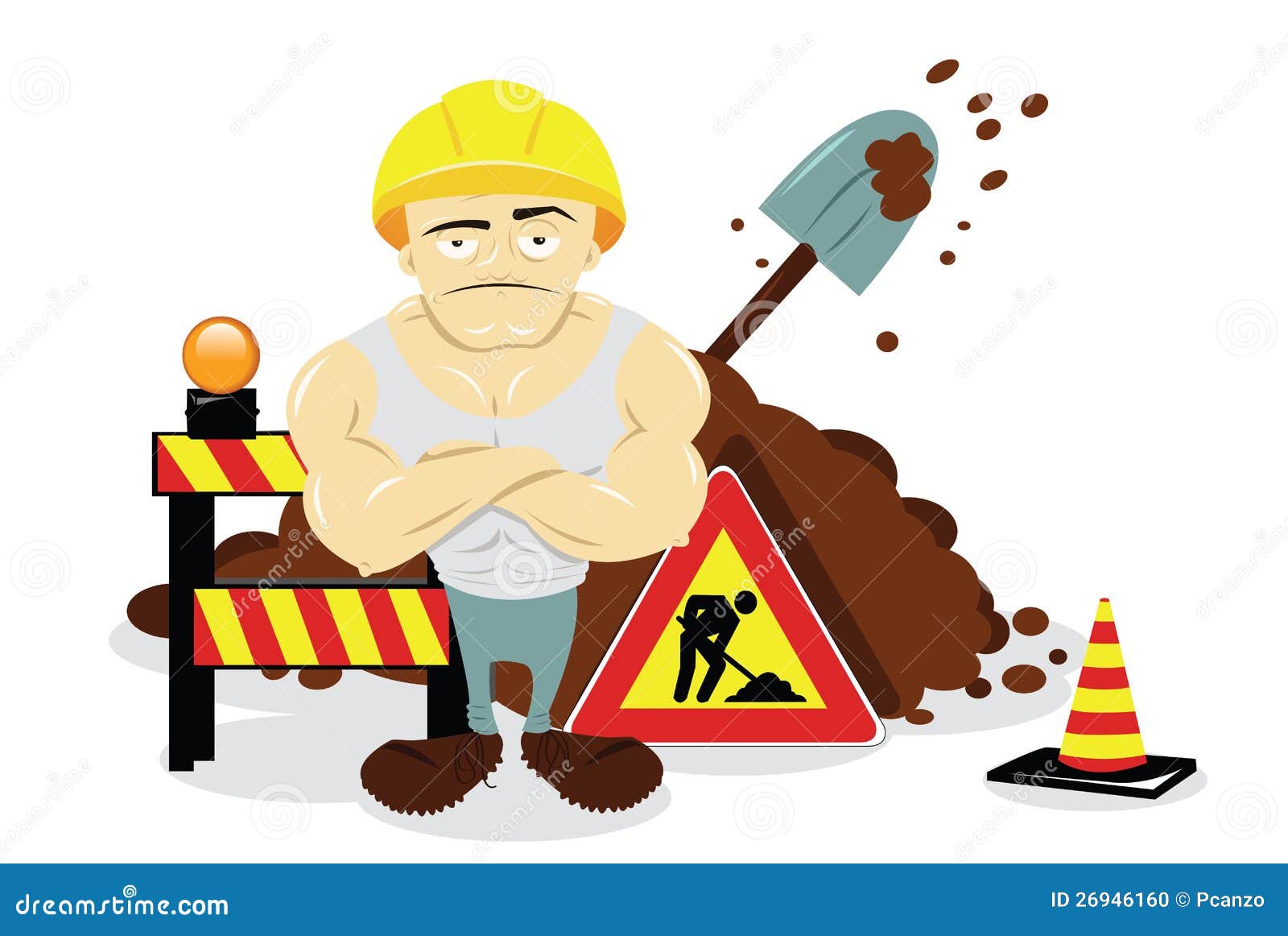 Uomo sul lavoro illustrazione vettoriale. Illustrazione di manuale ...