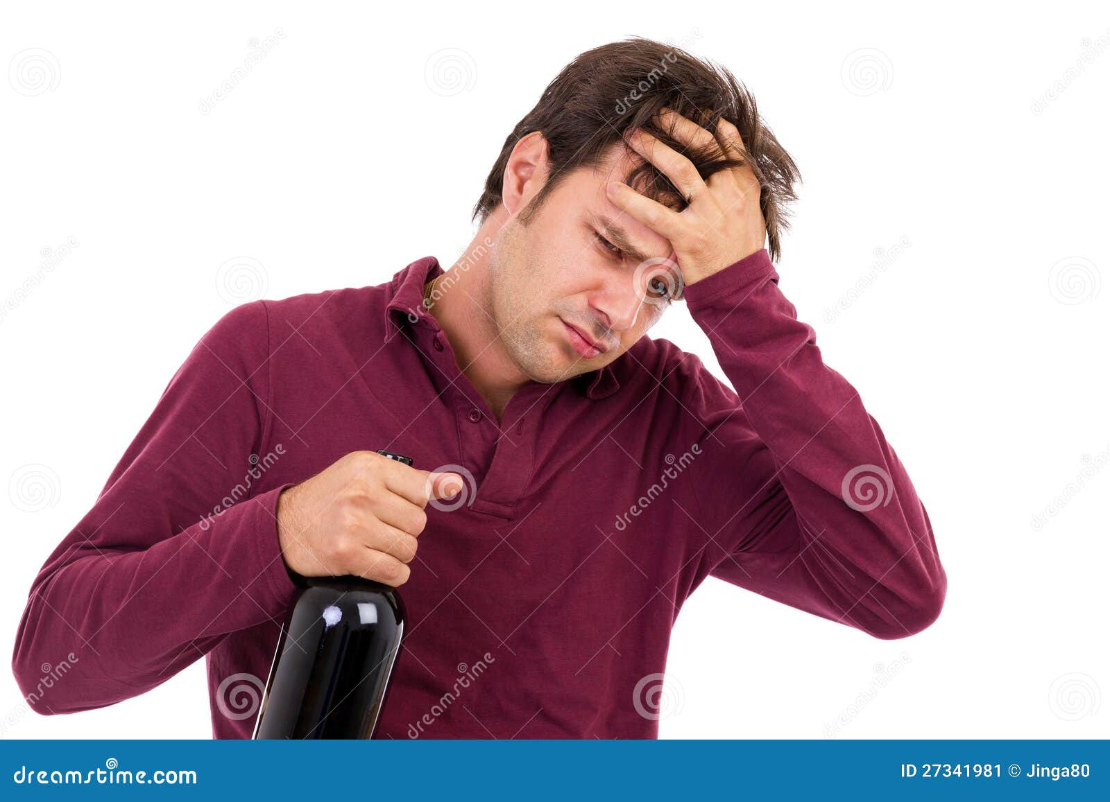 Uomo Ubriaco Con L'emicrania Immagine Stock - Immagine di bottiglia ...