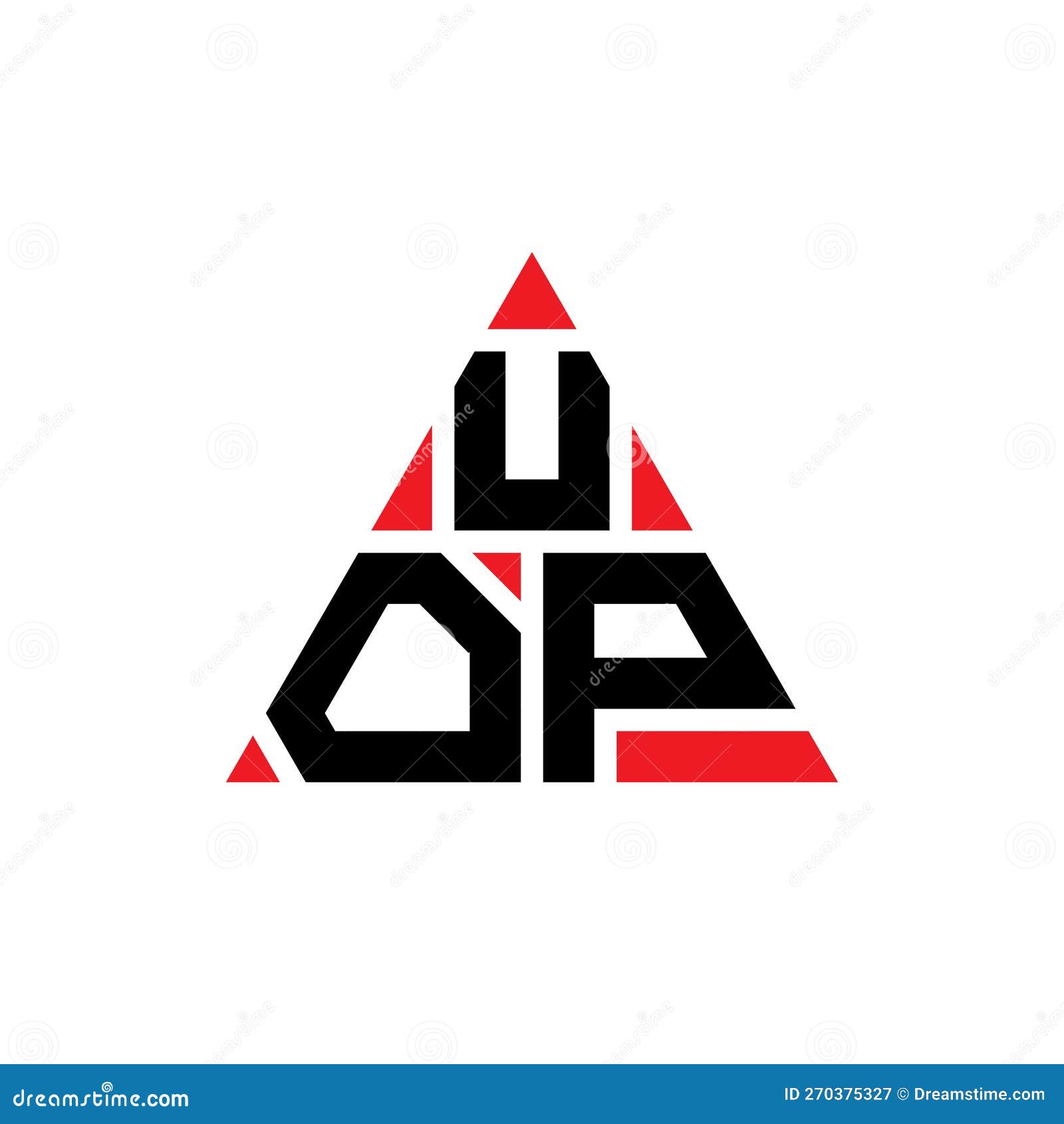 UOP Triangle Letter Logo Design with Triangle Shape. UOP Triangle Logo ...