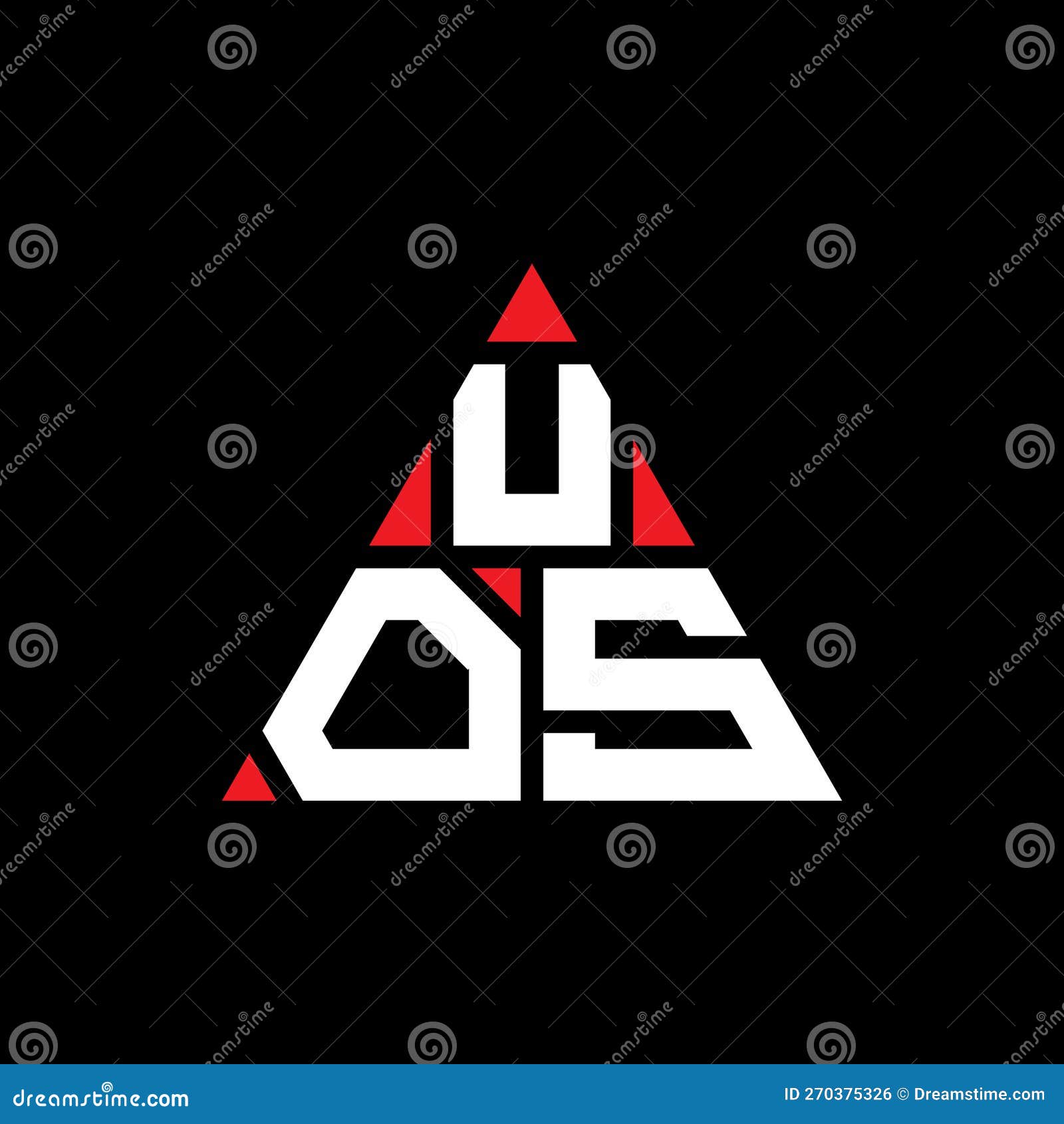 UOS Triangle Letter Logo Design with Triangle Shape. UOS Triangle Logo ...