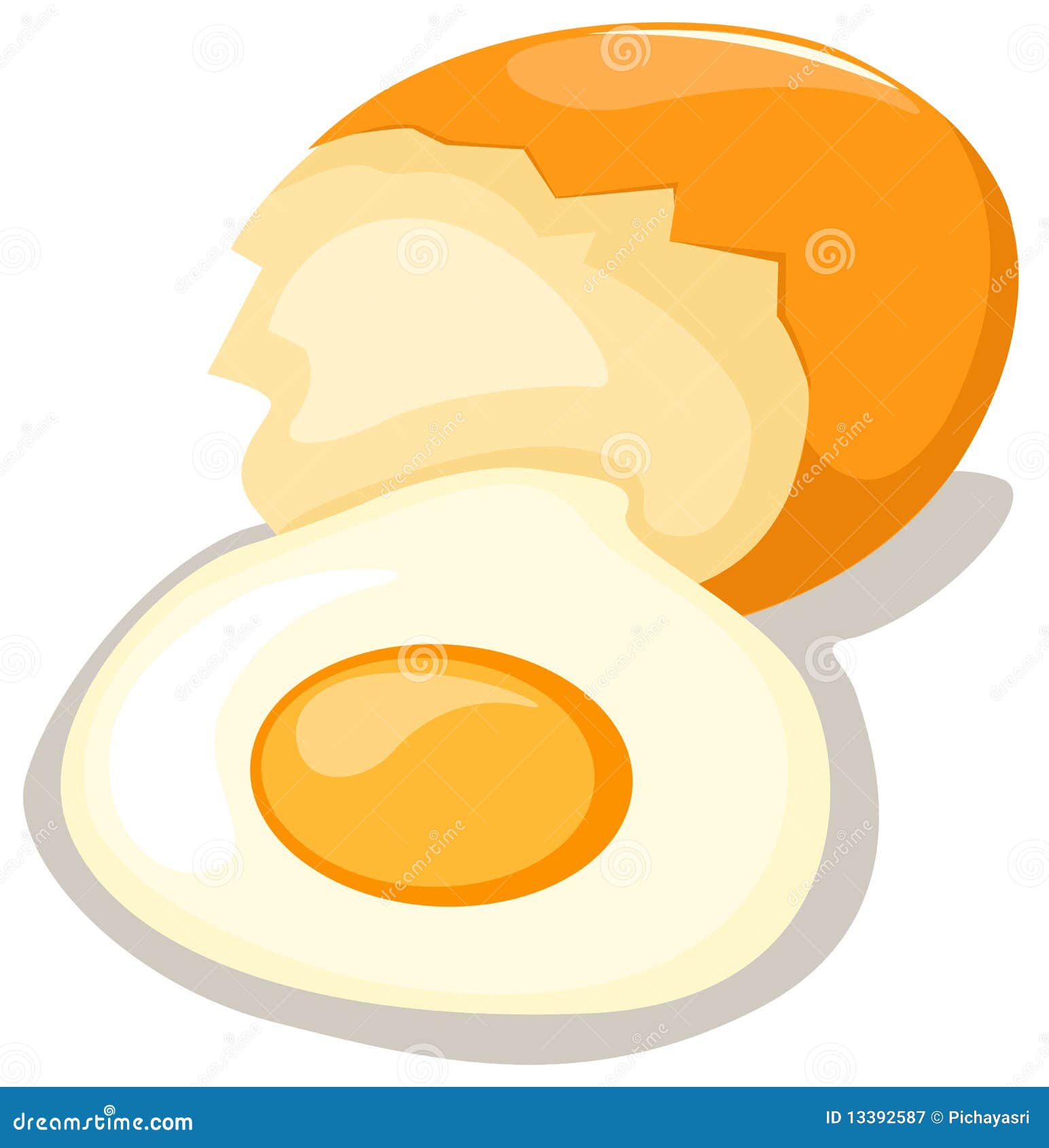 Uovo rotto illustrazione vettoriale. Illustrazione di mattina - 13392587