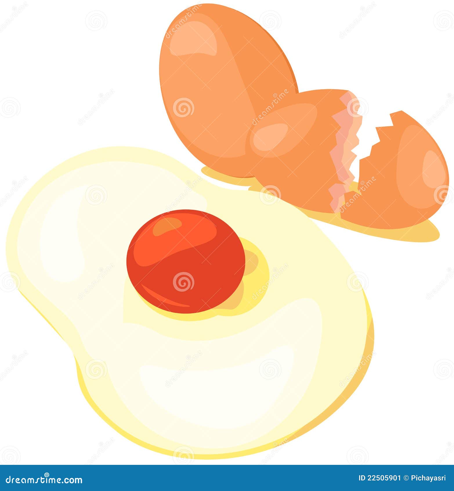 Uovo rotto illustrazione vettoriale. Illustrazione di colazione - 22505901