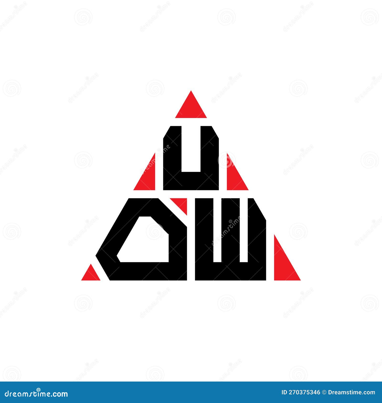 UOW Triangle Letter Logo Design with Triangle Shape. UOW Triangle Logo ...