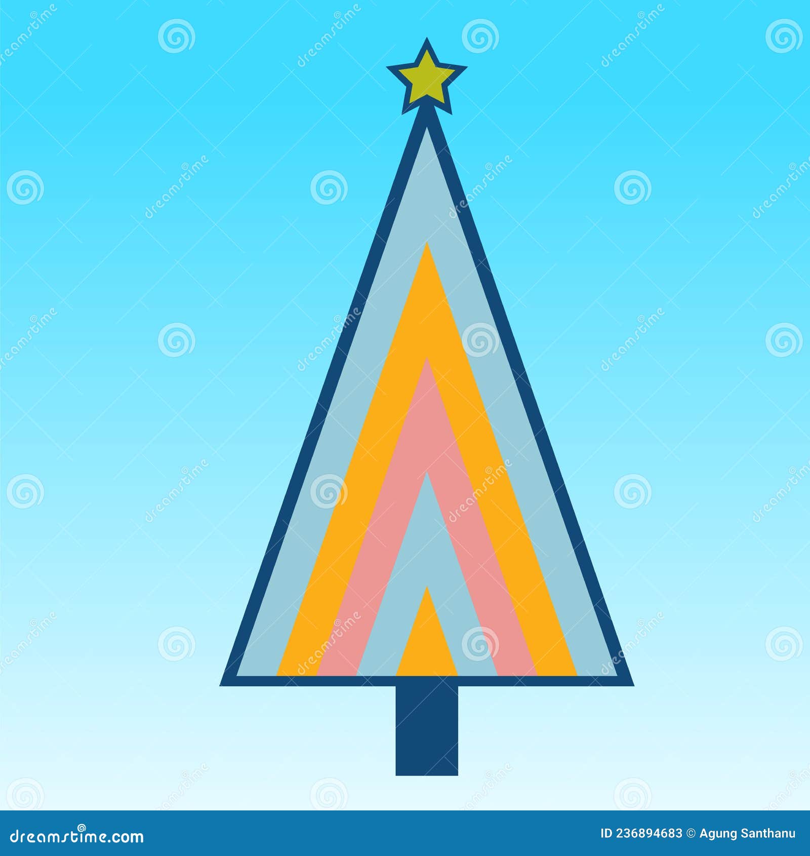 Christmas Tree Geometric Shape with Abstract Pattern Icon Vector Art ...