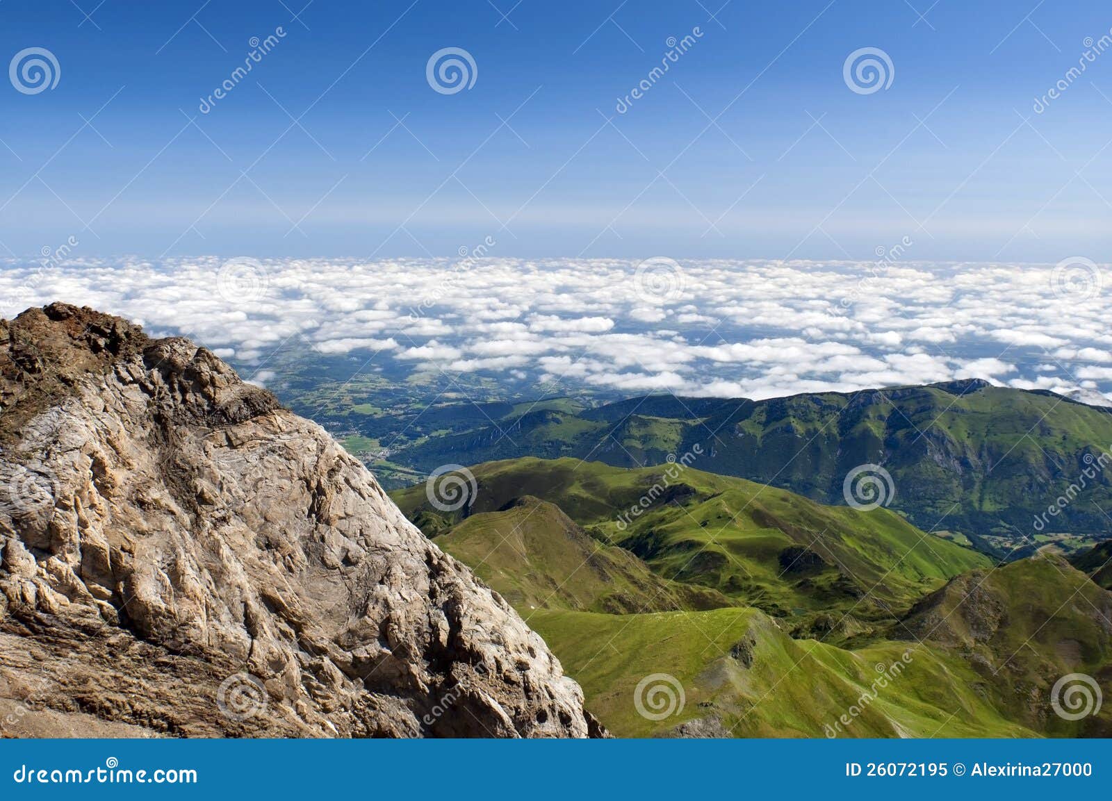 Up Above the Clouds, French Pyrenees Stock Image - Image of peak ...