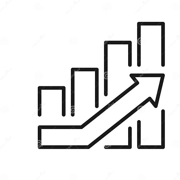 Up Arrow with Bar Chart Icon Stock Vector - Illustration of progress ...