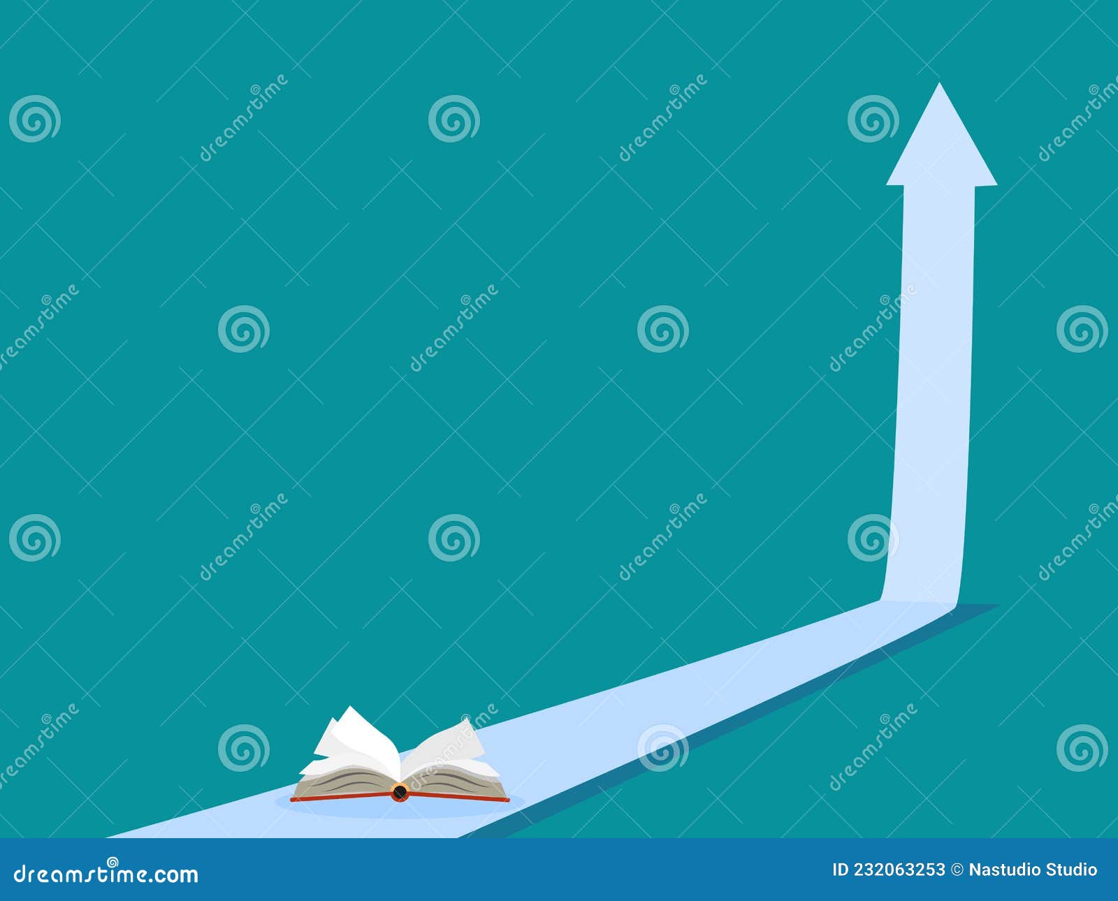Up Arrow and Book. the Concept of Learning Growth. Vector Illustration ...