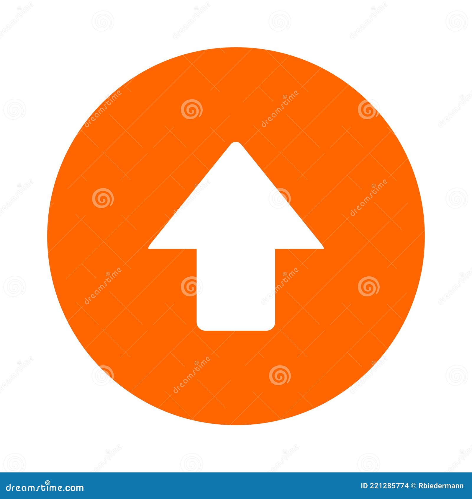 Up arrow and circle stock vector. Illustration of direction - 221285774