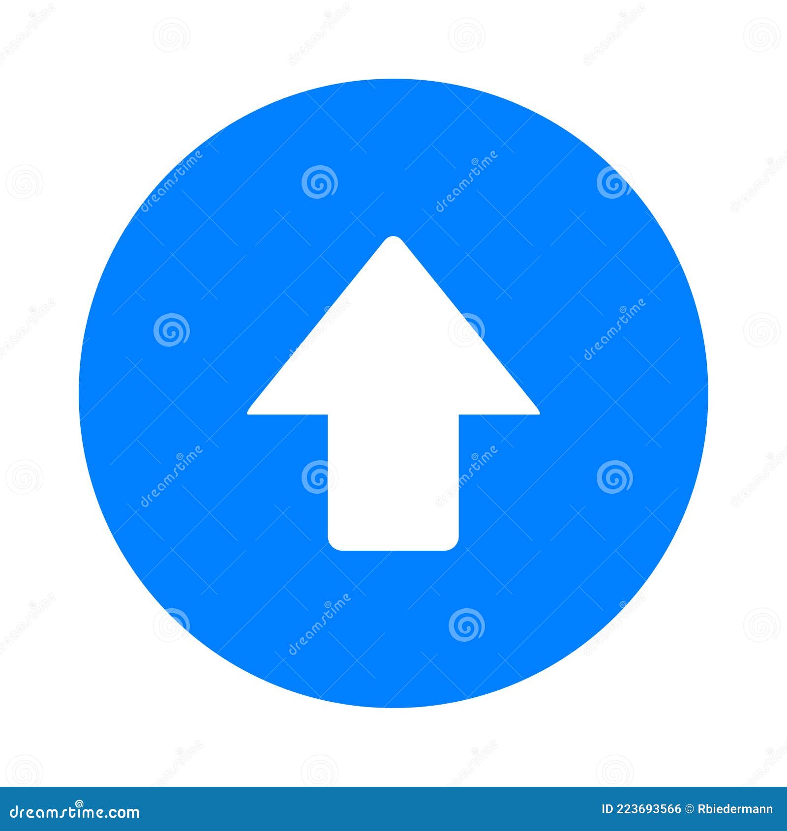 Up arrow and circle stock vector. Illustration of arrow - 223693566