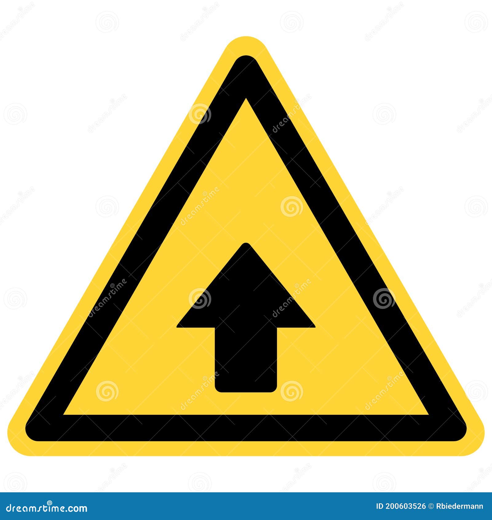 Up arrow and danger sign stock vector. Illustration of danger - 200603526