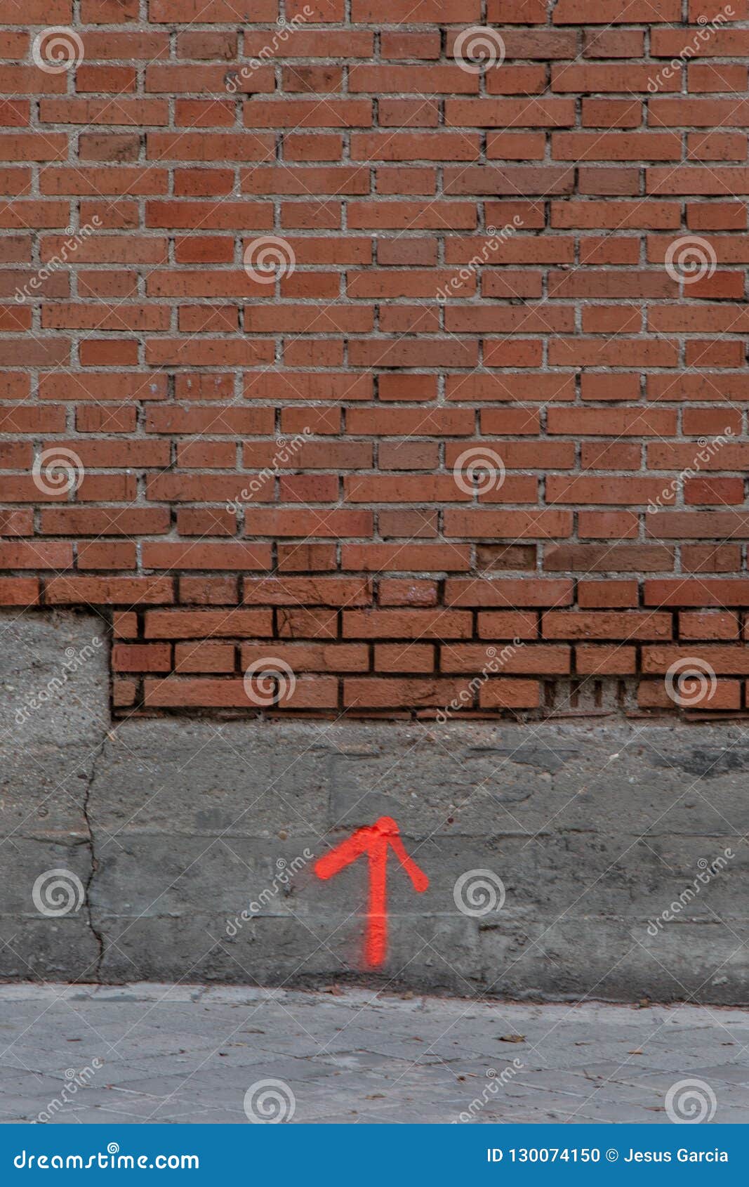 Up Arrow Drawn on a Wall with Bricks Stock Photo - Image of bricks ...