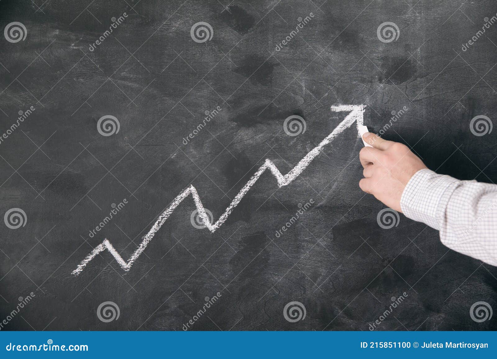 Up Arrow Graph Drawn on Chalkboard Stock Photo - Image of report, drawn ...