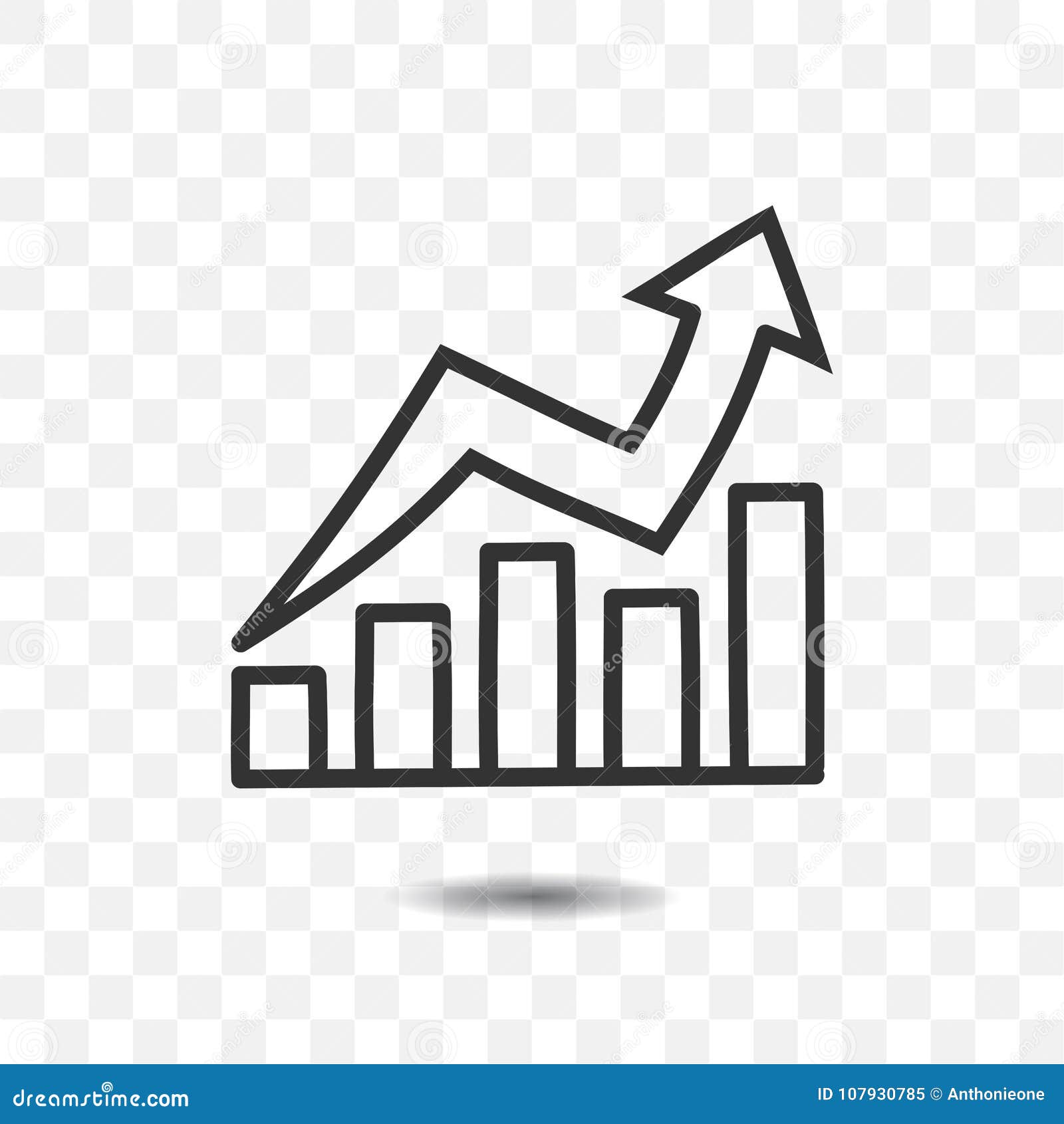 Up arrow graph icon. stock vector. Illustration of grow - 107930785