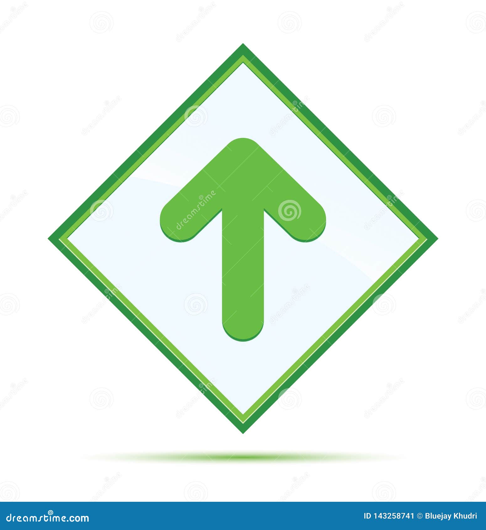 Up Arrow Icon Modern Abstract Green Diamond Button Stock Illustration ...