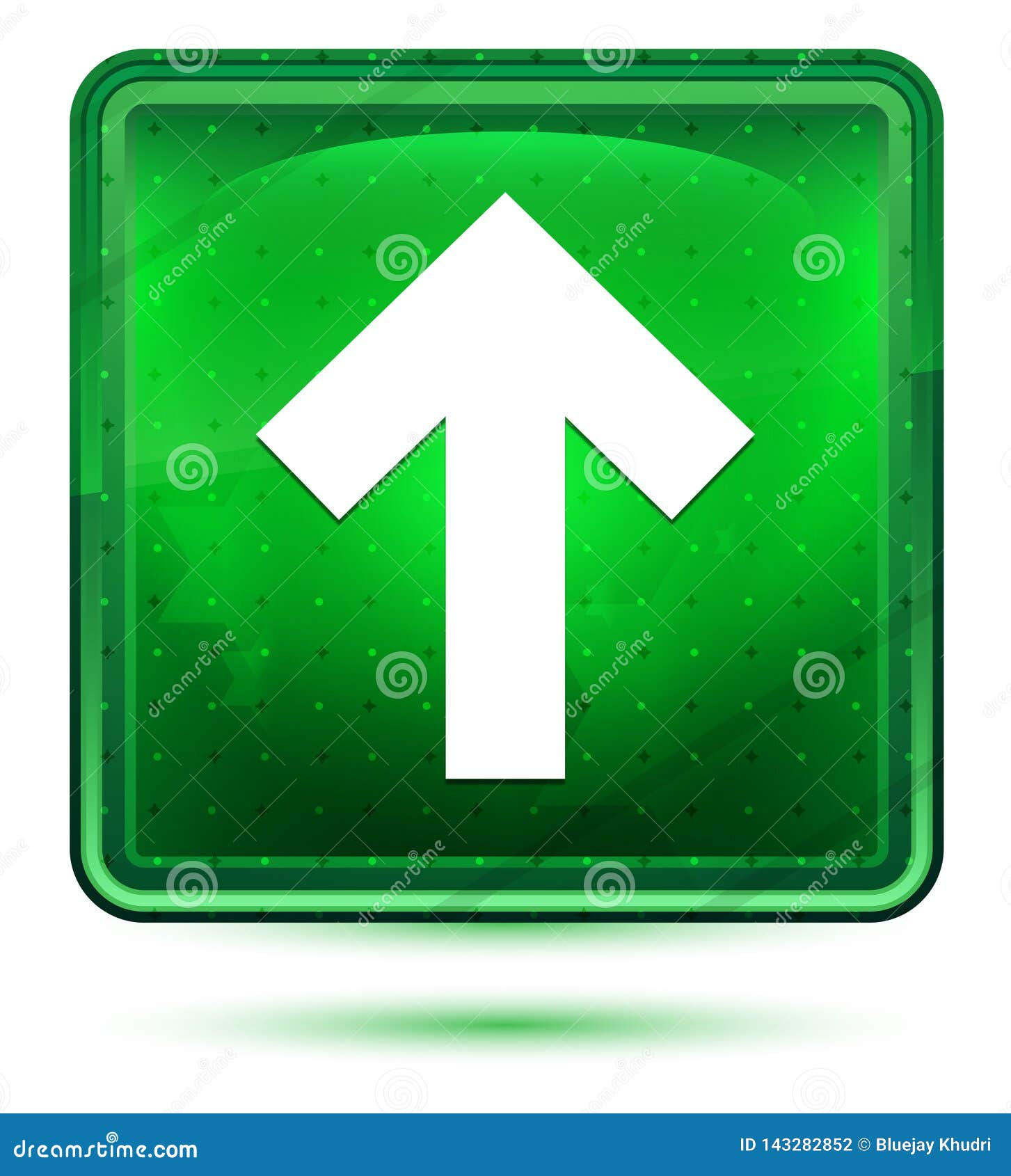 Up Arrow Icon Neon Light Green Square Button Stock Illustration ...