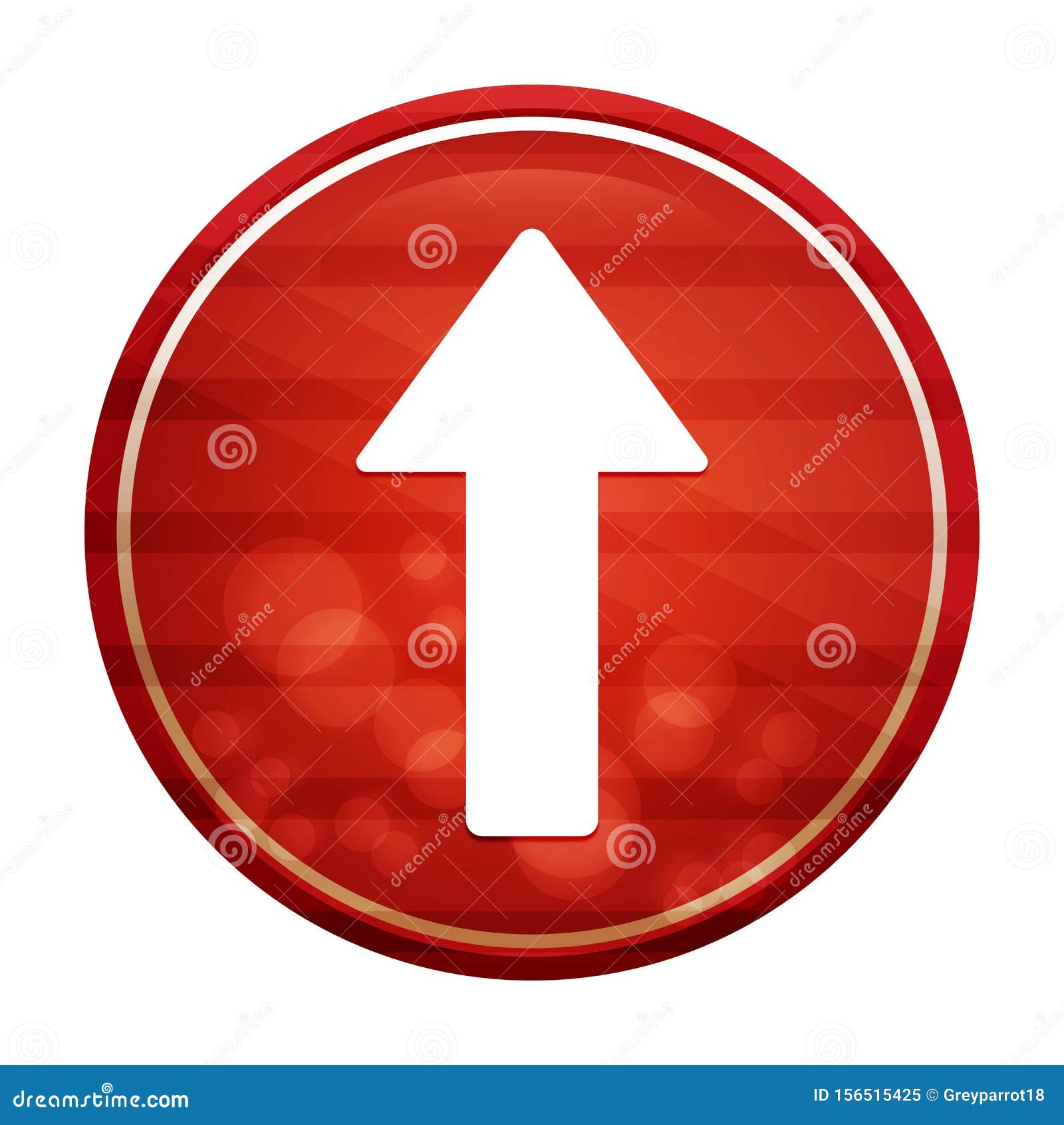 Up Arrow Icon Realistic Diagonal Motion Red Round Button Illustration ...