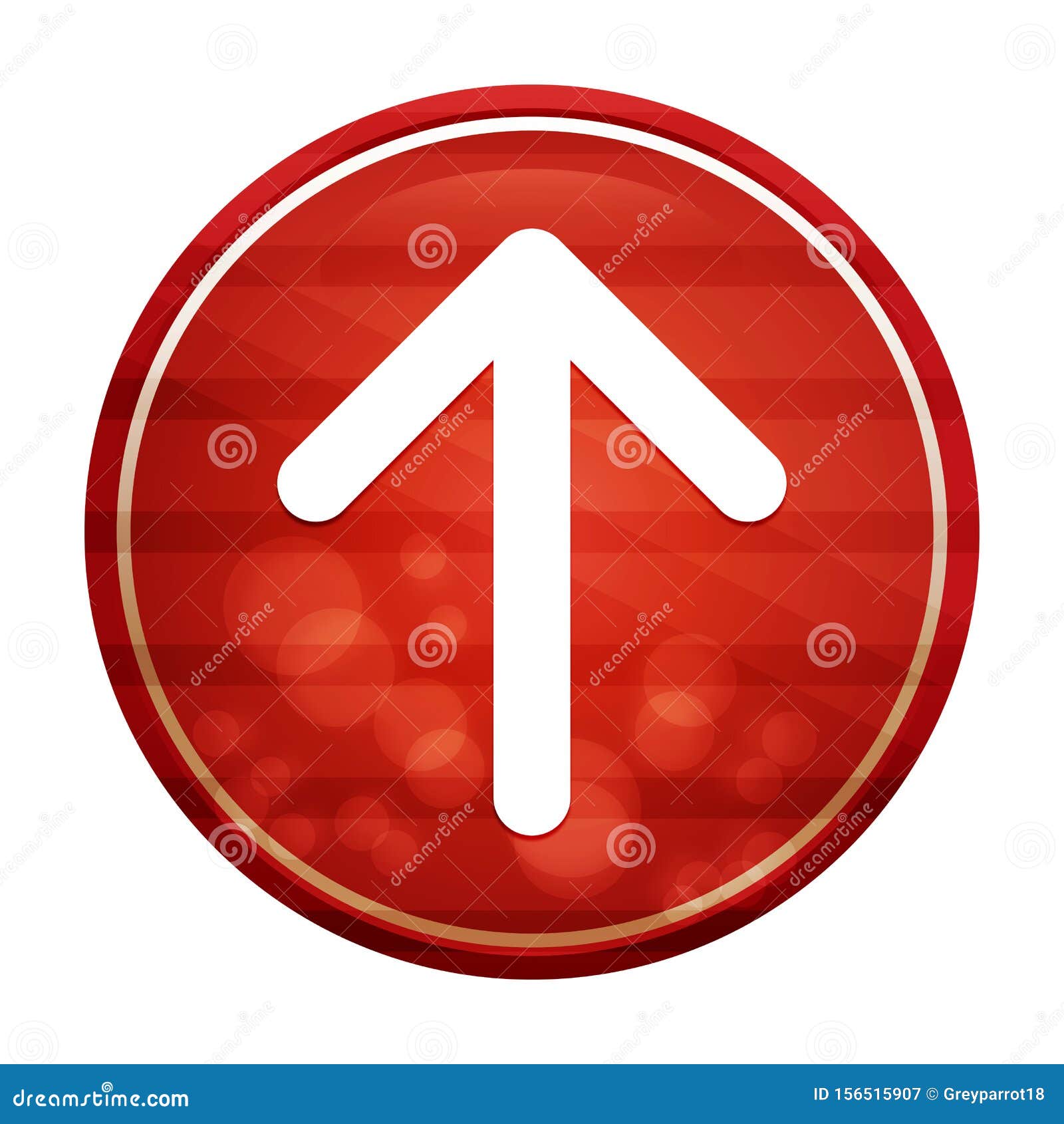 Up Arrow Icon Realistic Diagonal Motion Red Round Button Illustration ...