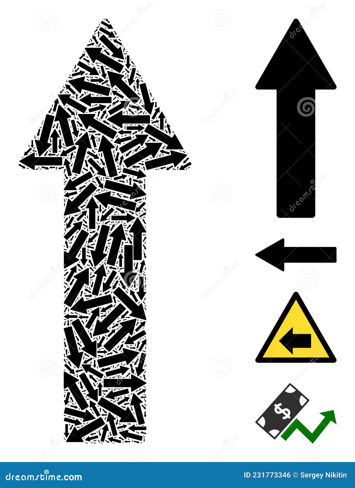 Up Arrow Icon Recursion Composition Stock Vector - Illustration of ...