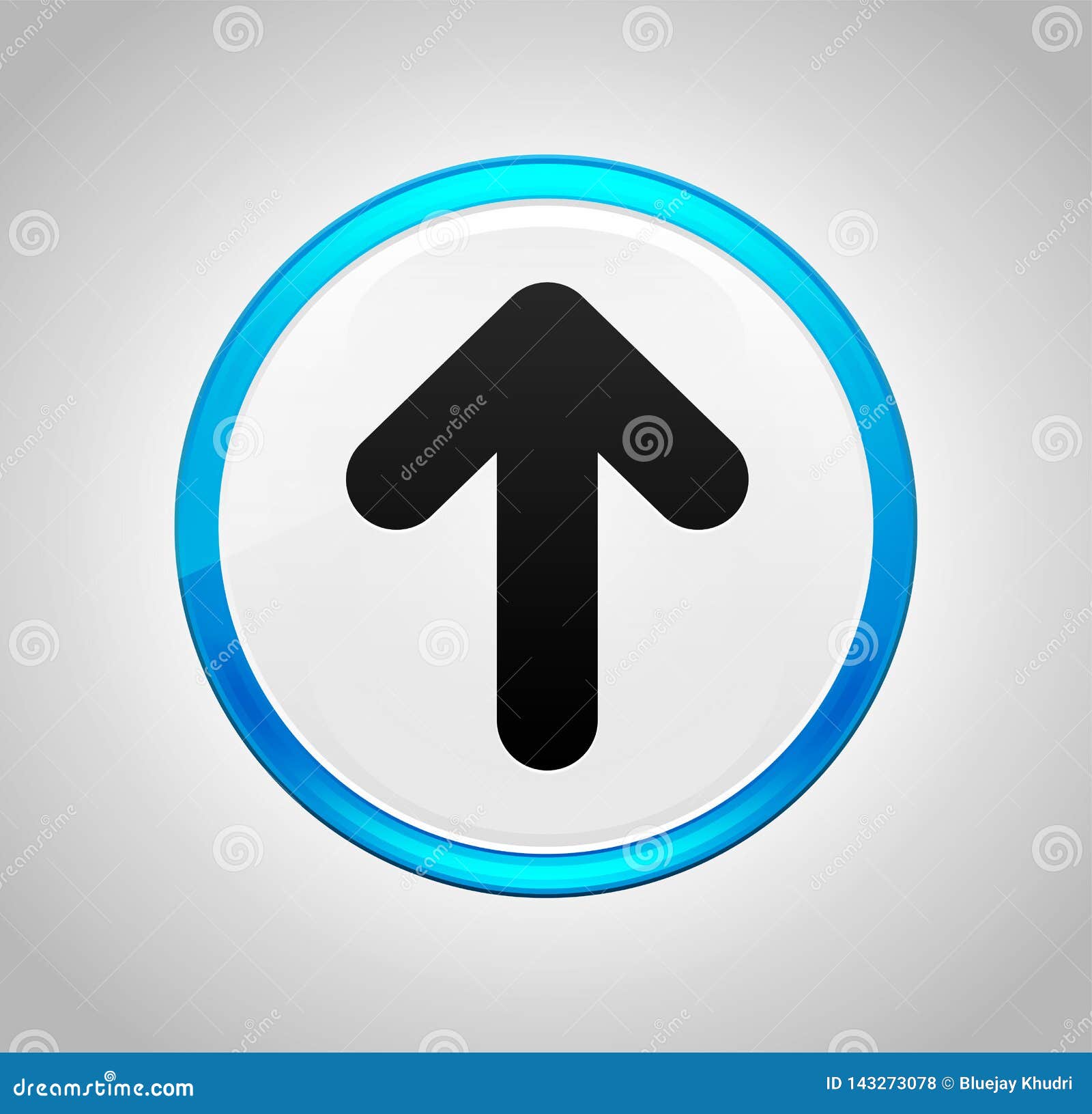Up Arrow Icon Round Blue Push Button Stock Illustration - Illustration ...