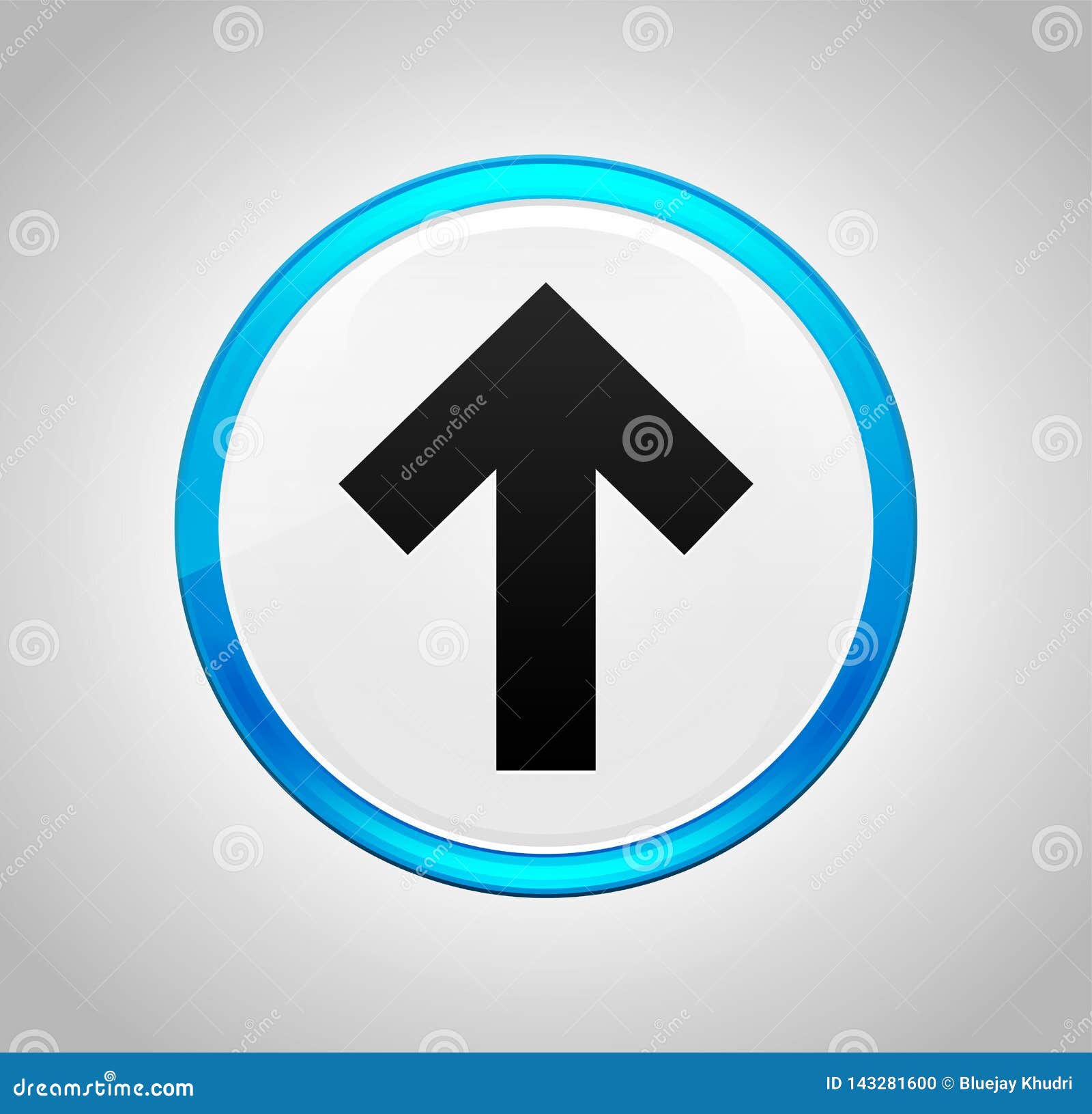 Up Arrow Icon Round Blue Push Button Stock Illustration - Illustration ...