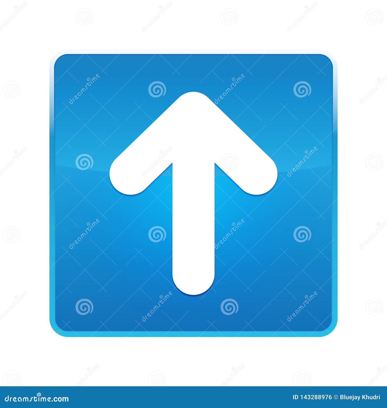 Up Arrow Icon Shiny Blue Square Button Stock Illustration ...