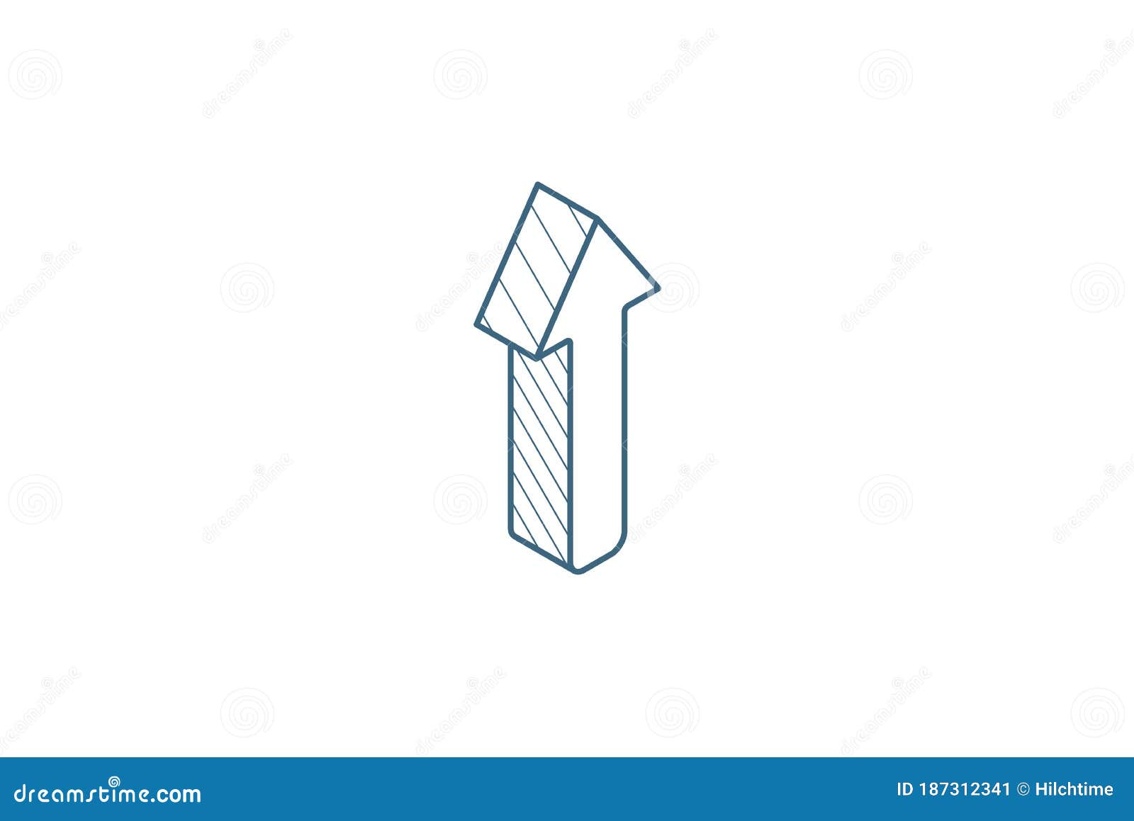 Up Arrow Isometric Icon. 3d Line Art Technical Drawing. Editable Stroke ...