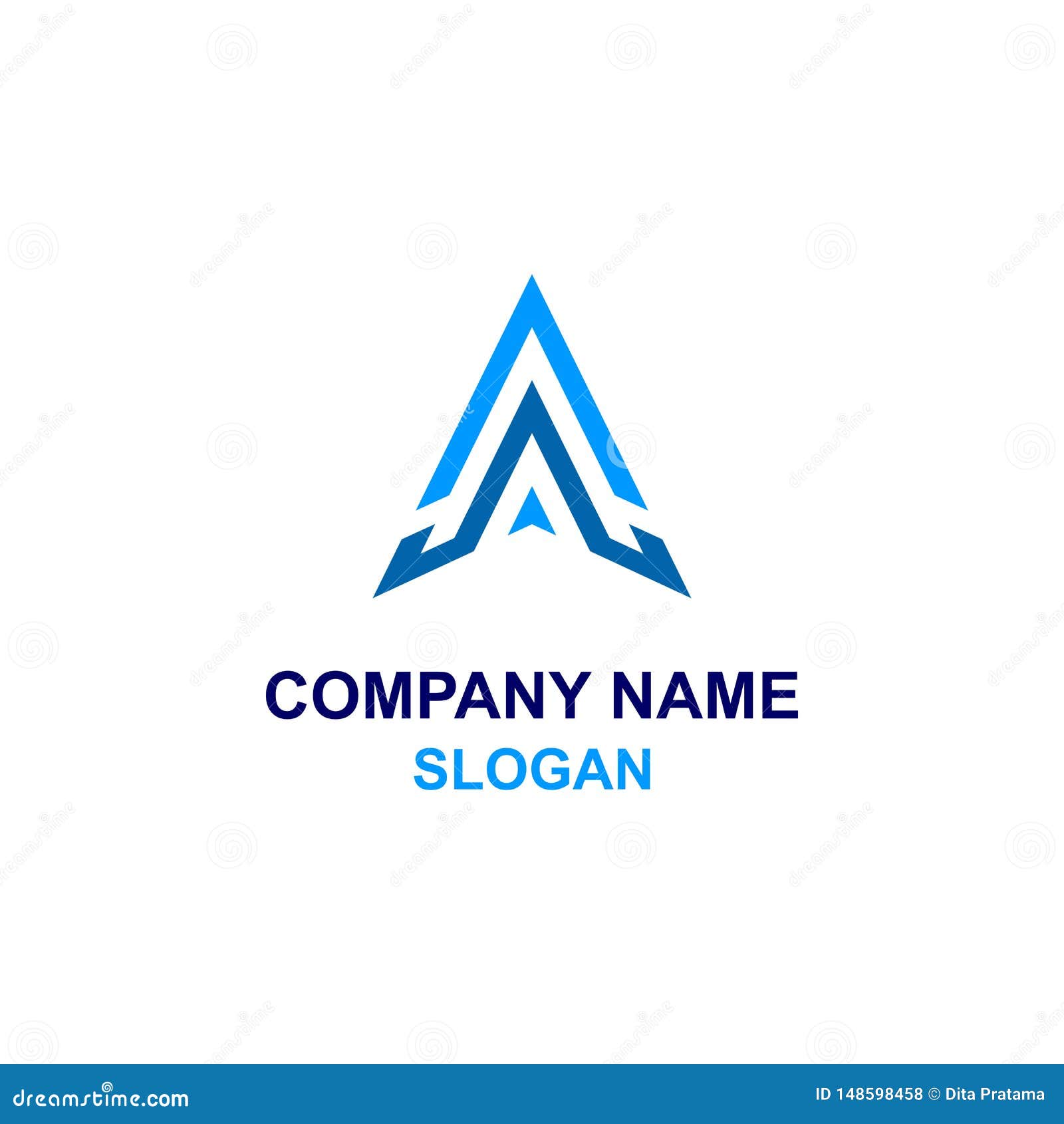 Up Arrow a Letter Initial Logo. Stock Illustration - Illustration of ...