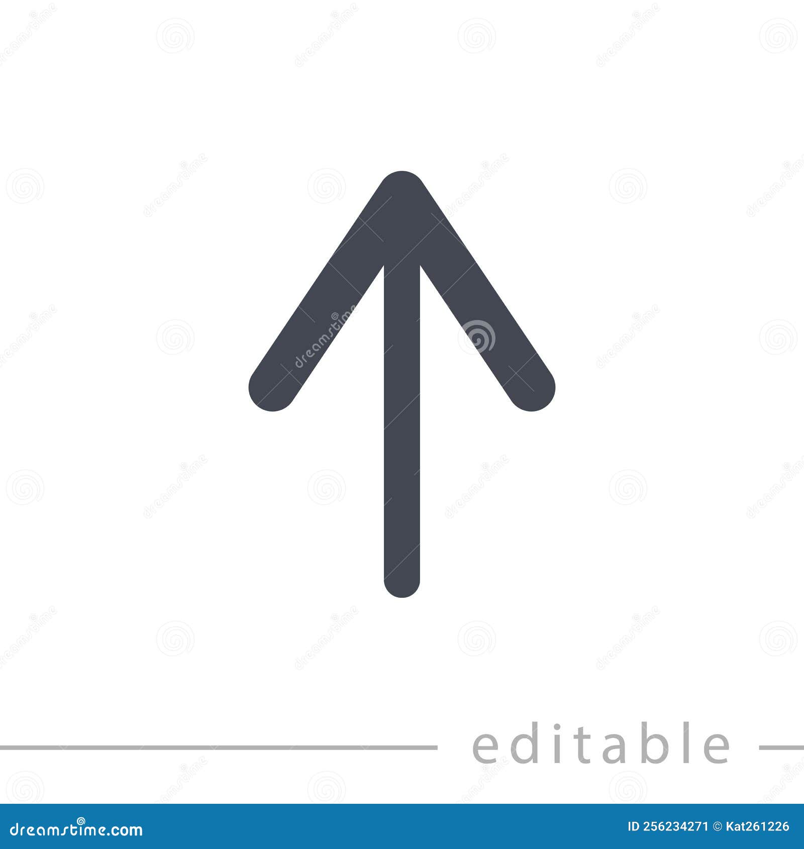 Up Arrow, Line Editable Icon Stock Vector - Illustration of curve, user ...