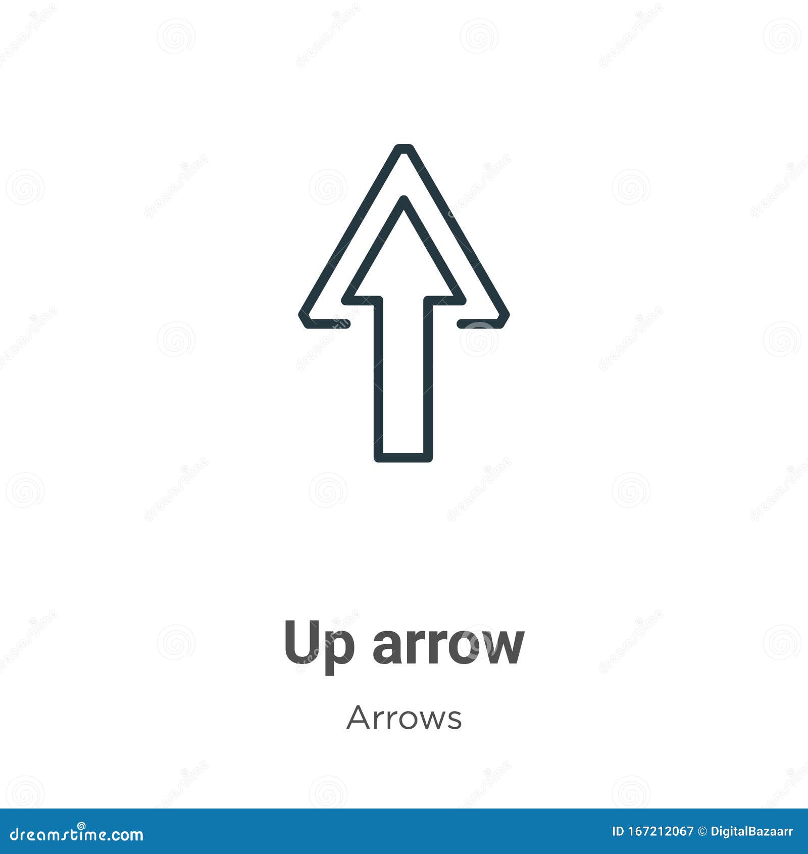 Up Arrow Outline Vector Icon. Thin Line Black Up Arrow Icon, Flat ...