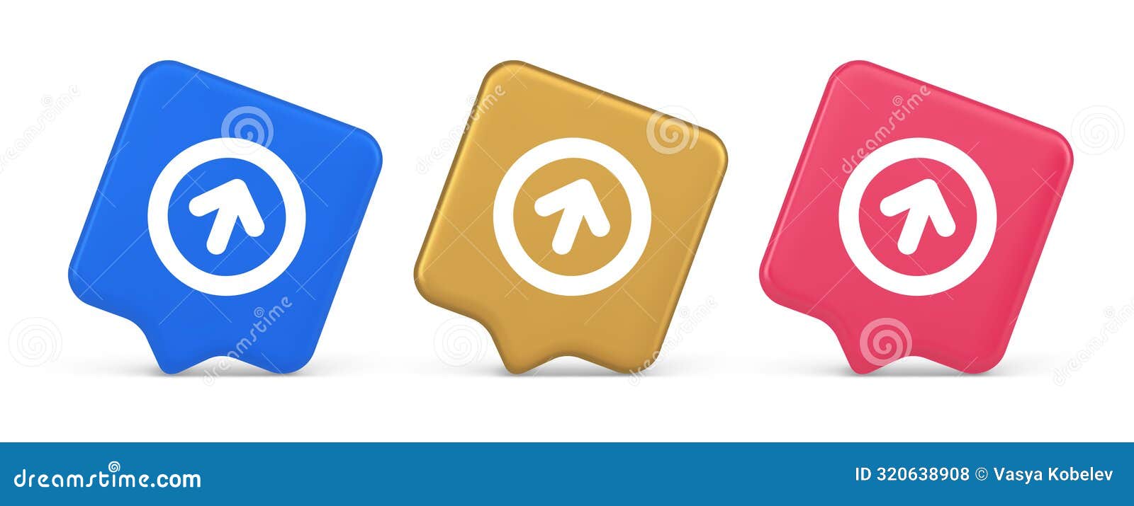 Up Arrow Round Border Button Cyberspace Navigation Pointer 3d Realistic ...