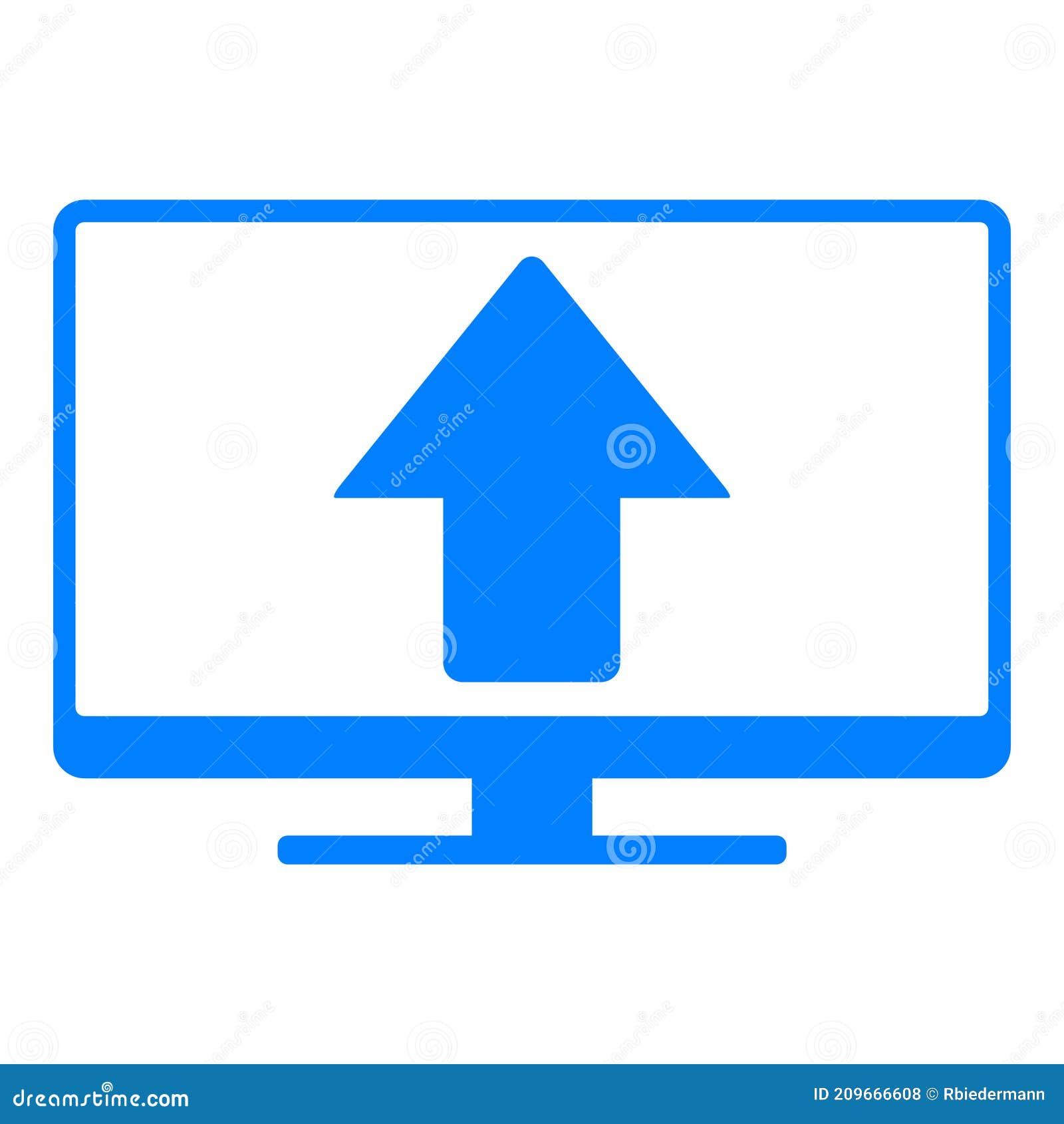 Up arrow and screen stock vector. Illustration of computer - 209666608