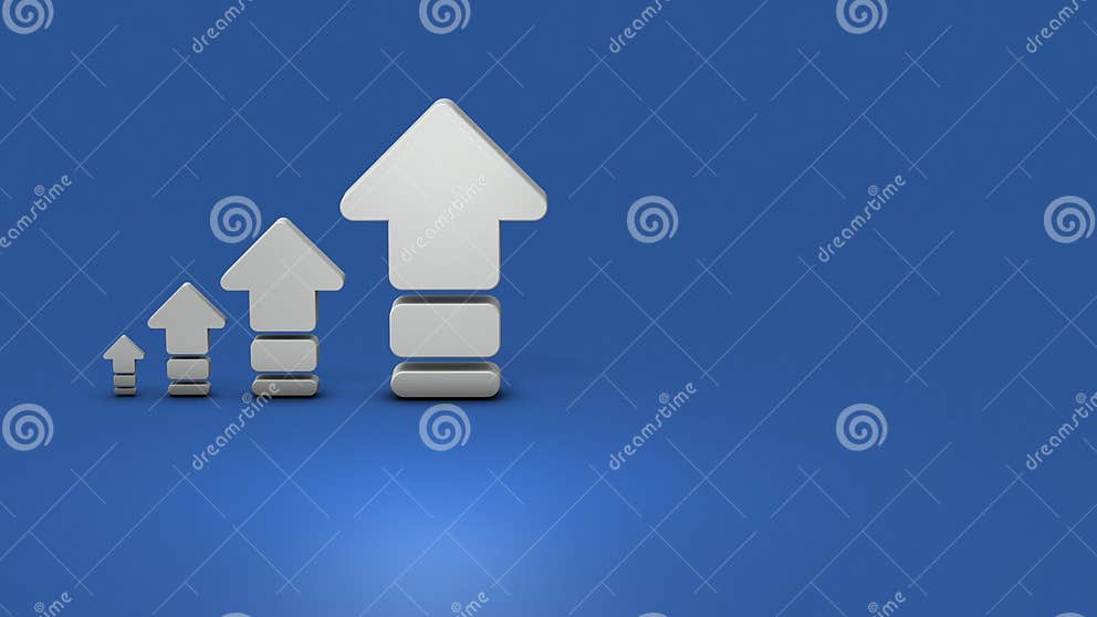 Up Arrows that Gradually Increase in Size. an Abstract Concept ...