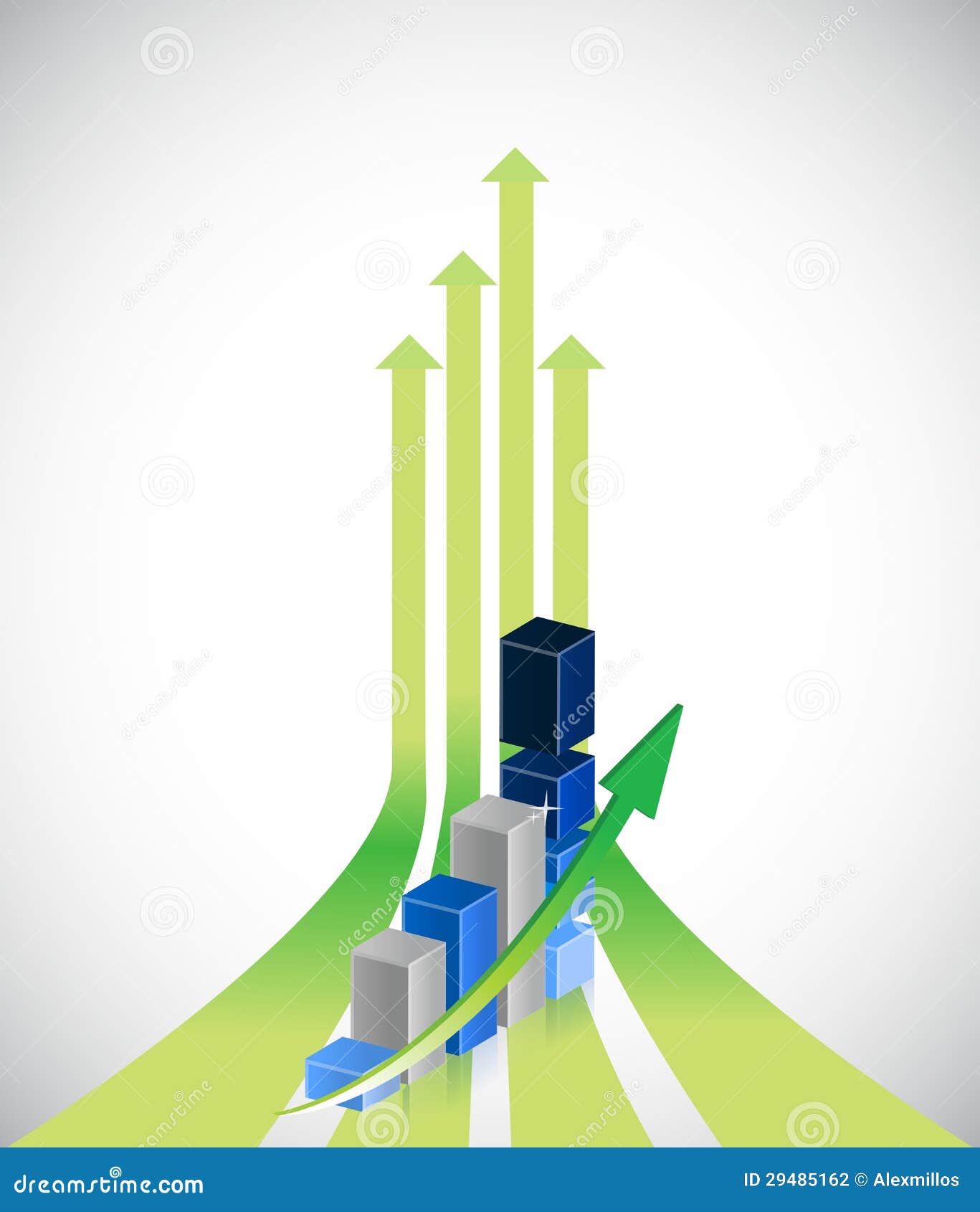 Up Arrows and Positive Business Graph Stock Illustration - Illustration ...