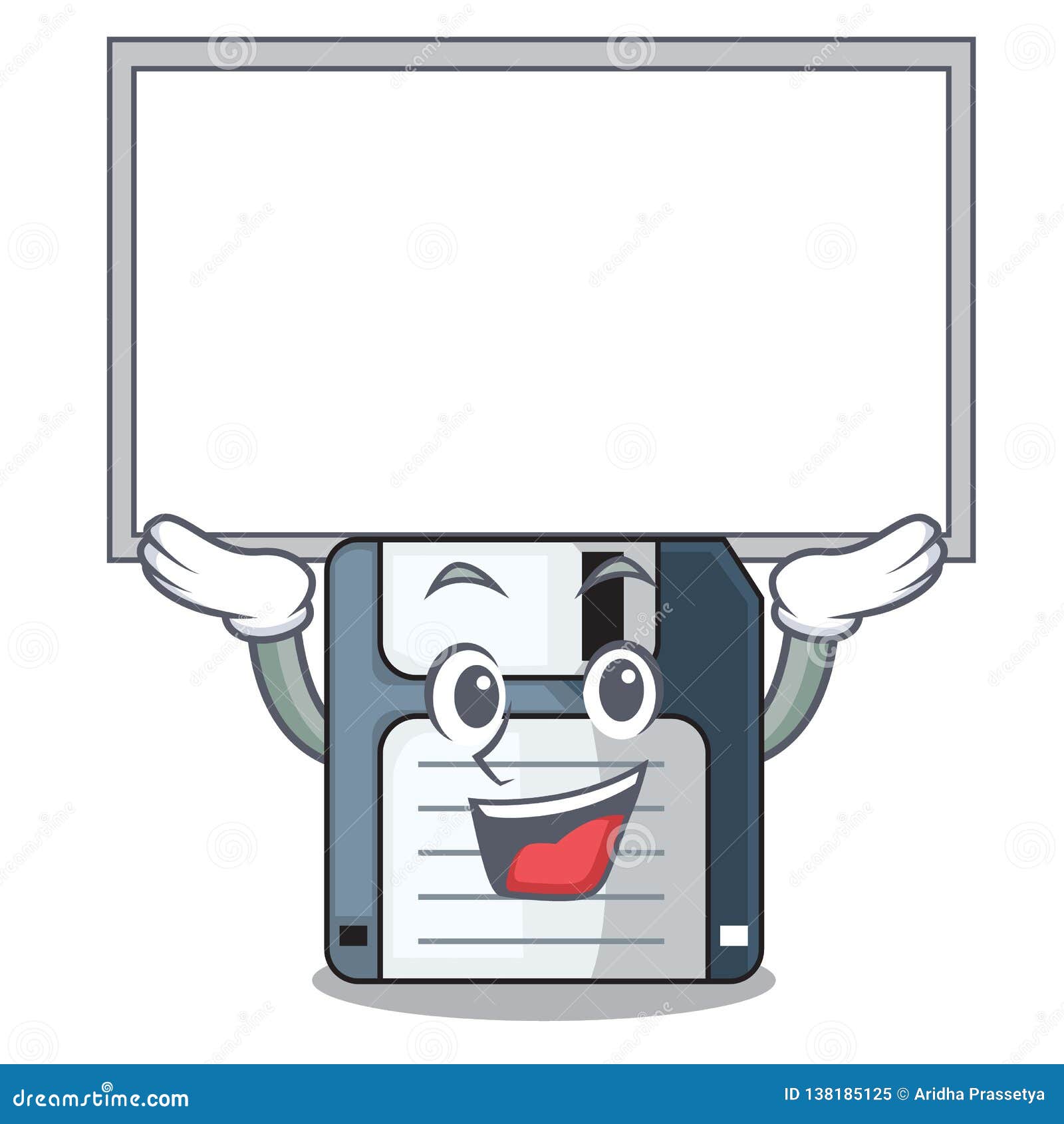 Up Board Cartoon Shape in the Floppy Disk Stock Vector - Illustration ...