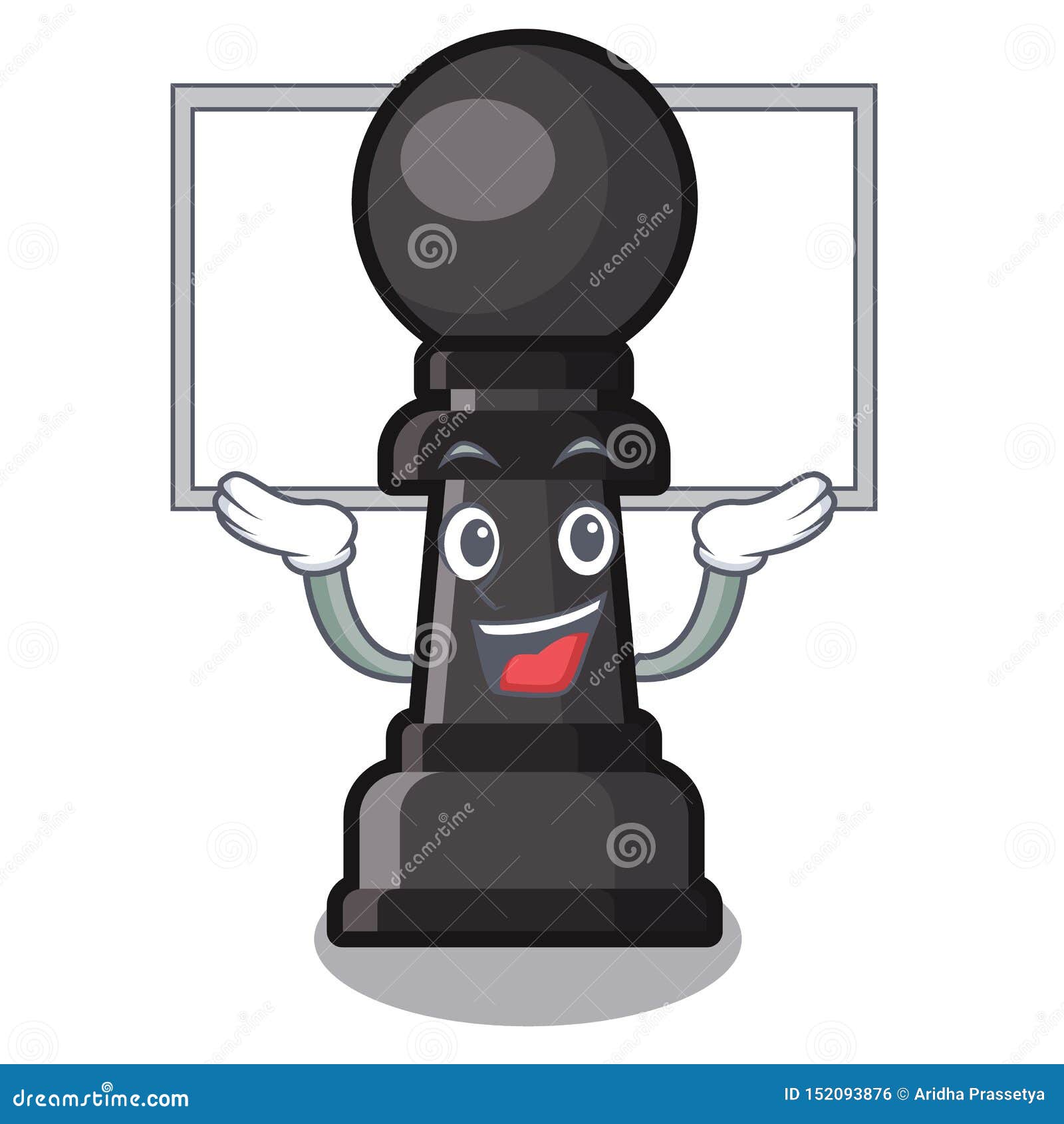 Up Board Chess Pawn Isolated with the Cartoon Stock Vector ...