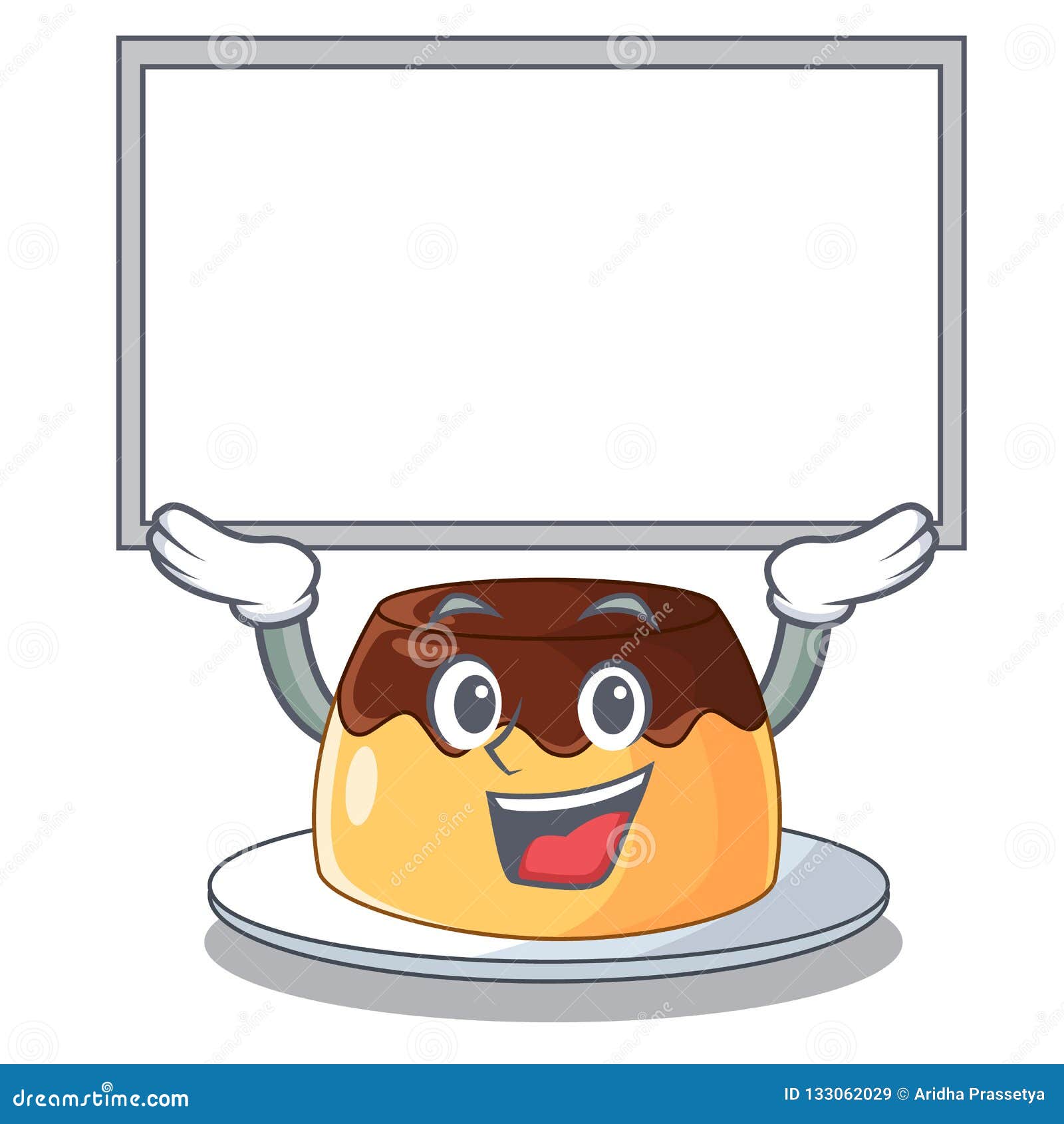 Up Board Delicious Chocolate Pudding with on Cartoon Stock Vector ...