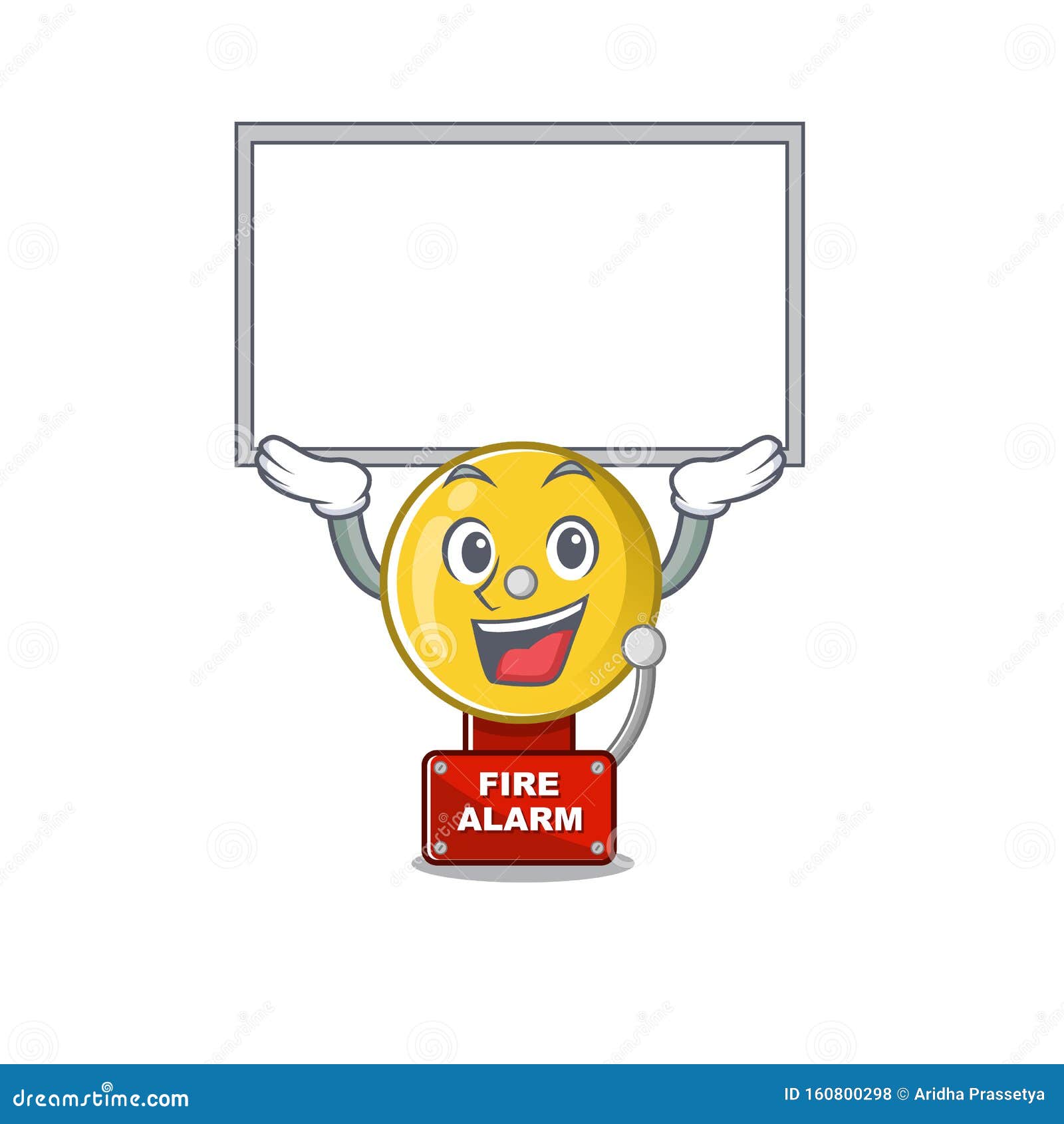Up Board Fire Alarm Stuck the Cartoon Wall Stock Vector - Illustration ...