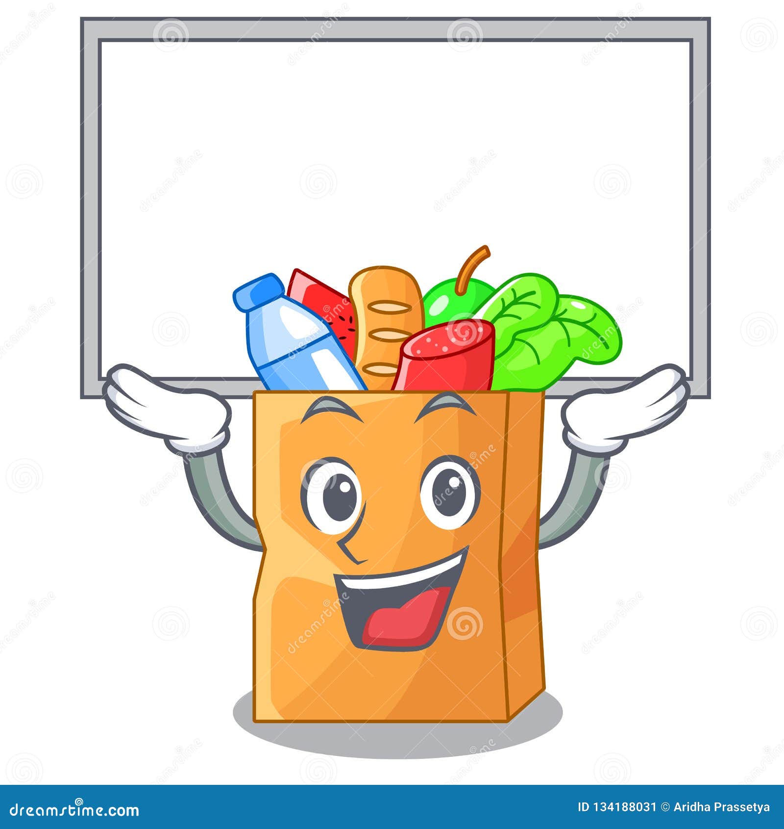Up Board Food Bag Package of Shape Cartoon Stock Vector - Illustration ...