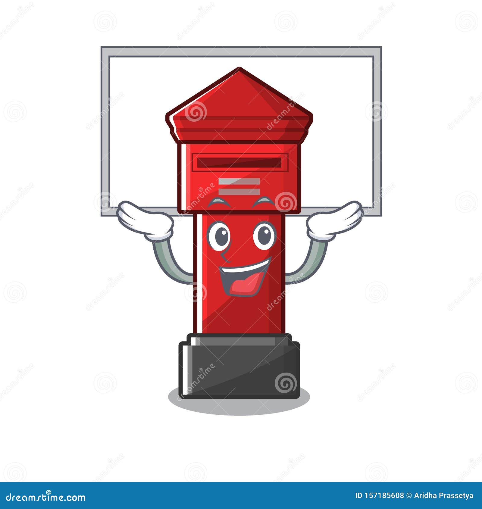 Up Board Pillar Box Isolated with the Cartoon Stock Vector ...