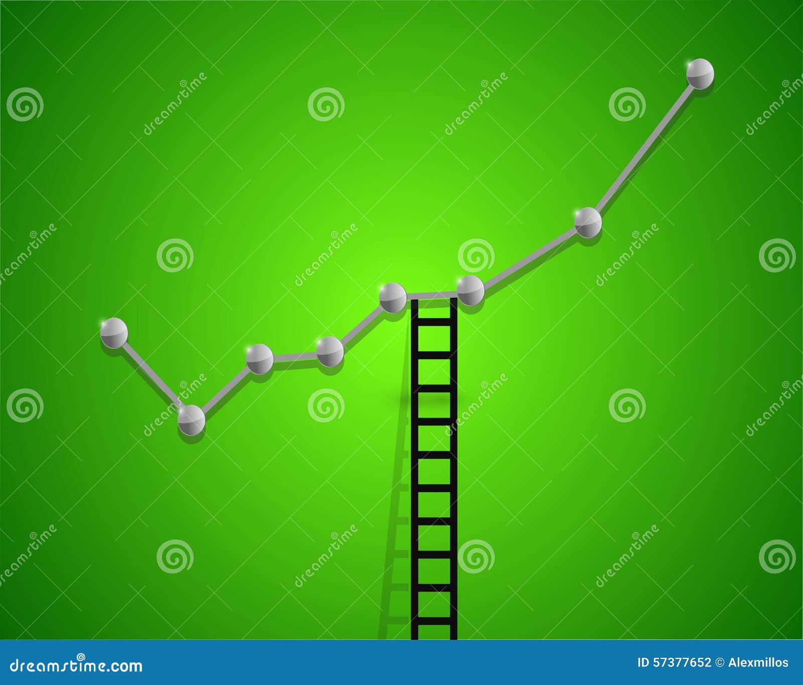 Up Business Graph and Ladder Concept Stock Illustration - Illustration ...