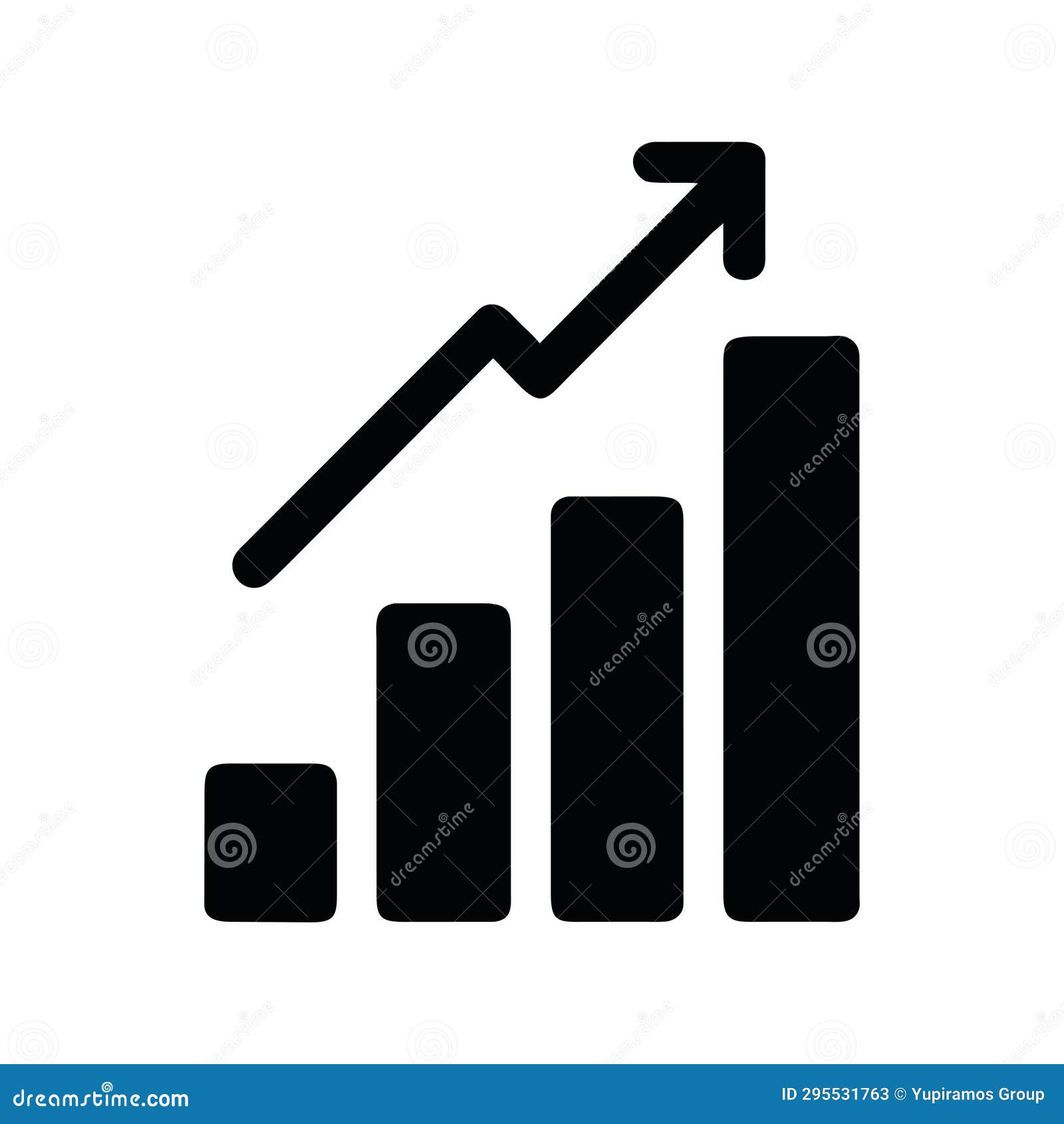 Up chart icon stock vector. Illustration of graphic - 295531763