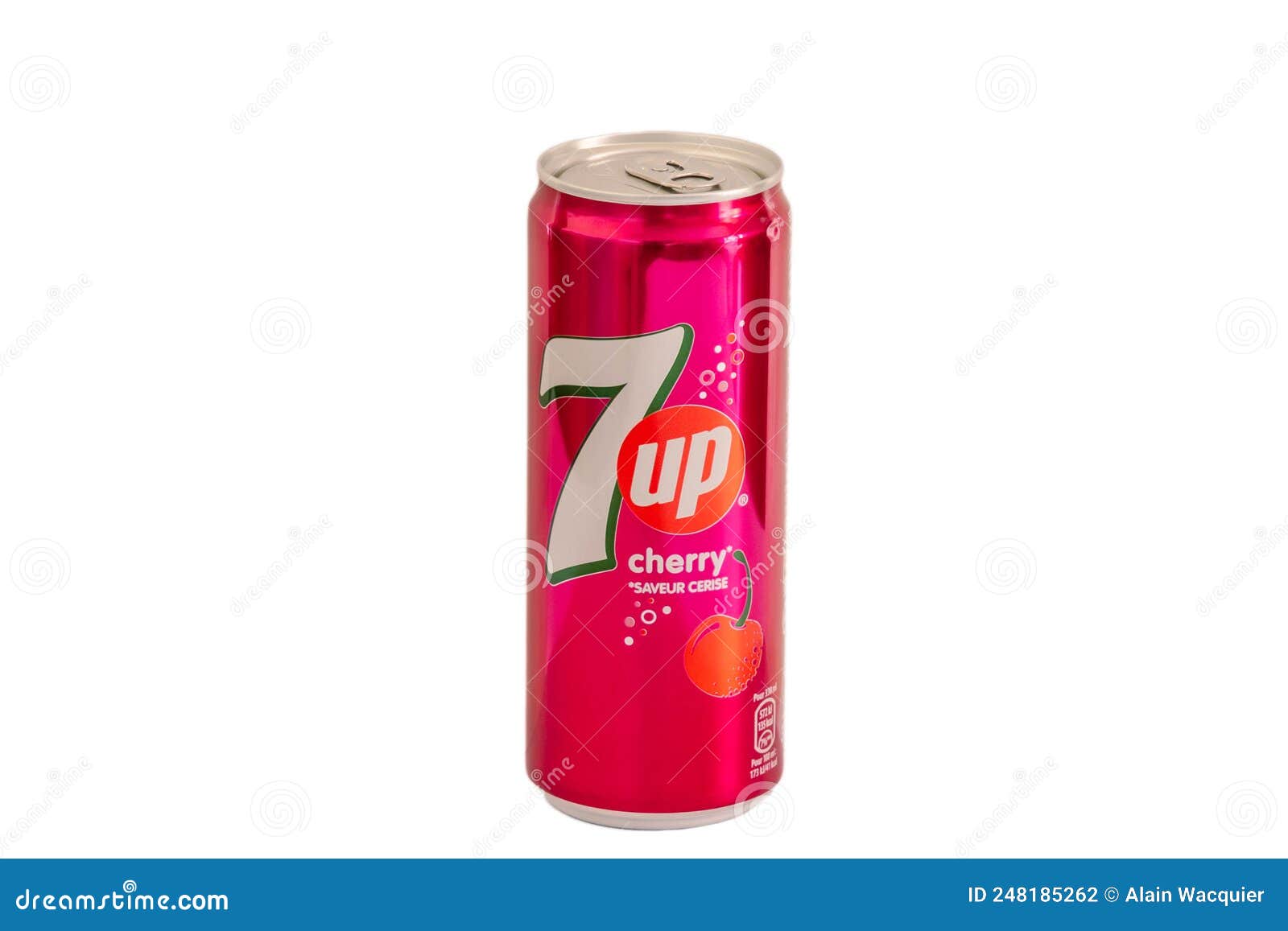 7up Cherry Brand Can Isolated on a White Background Editorial ...