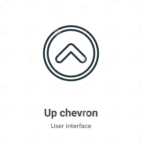Up Chevron Outline Vector Icon. Thin Line Black Up Chevron Icon, Flat ...